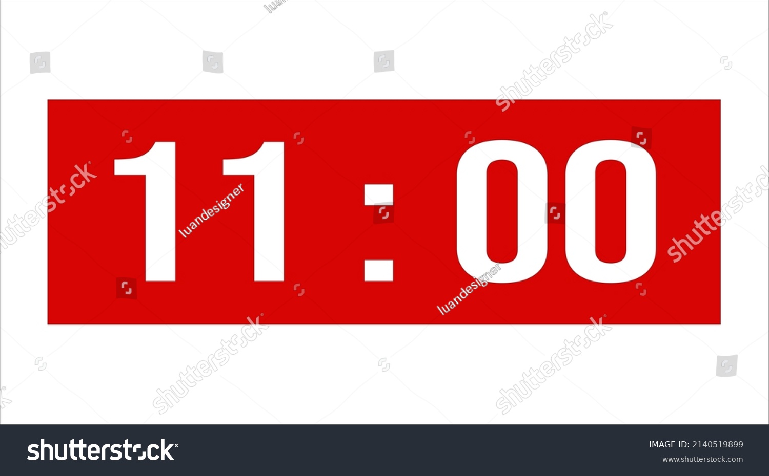 11 Oclock On Red Rectangular Retro Stock Vector (Royalty Free ...