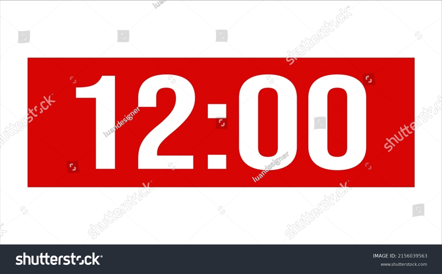 12 Oclock On Red Rectangular Retro Stock Vector (Royalty Free ...
