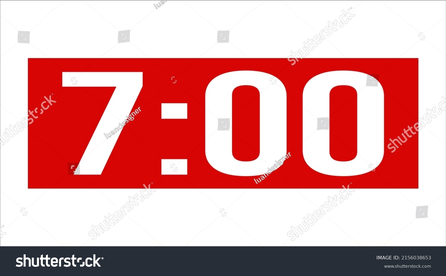 7 Oclock On Red Rectangular Retro Stock Vector (Royalty Free ...