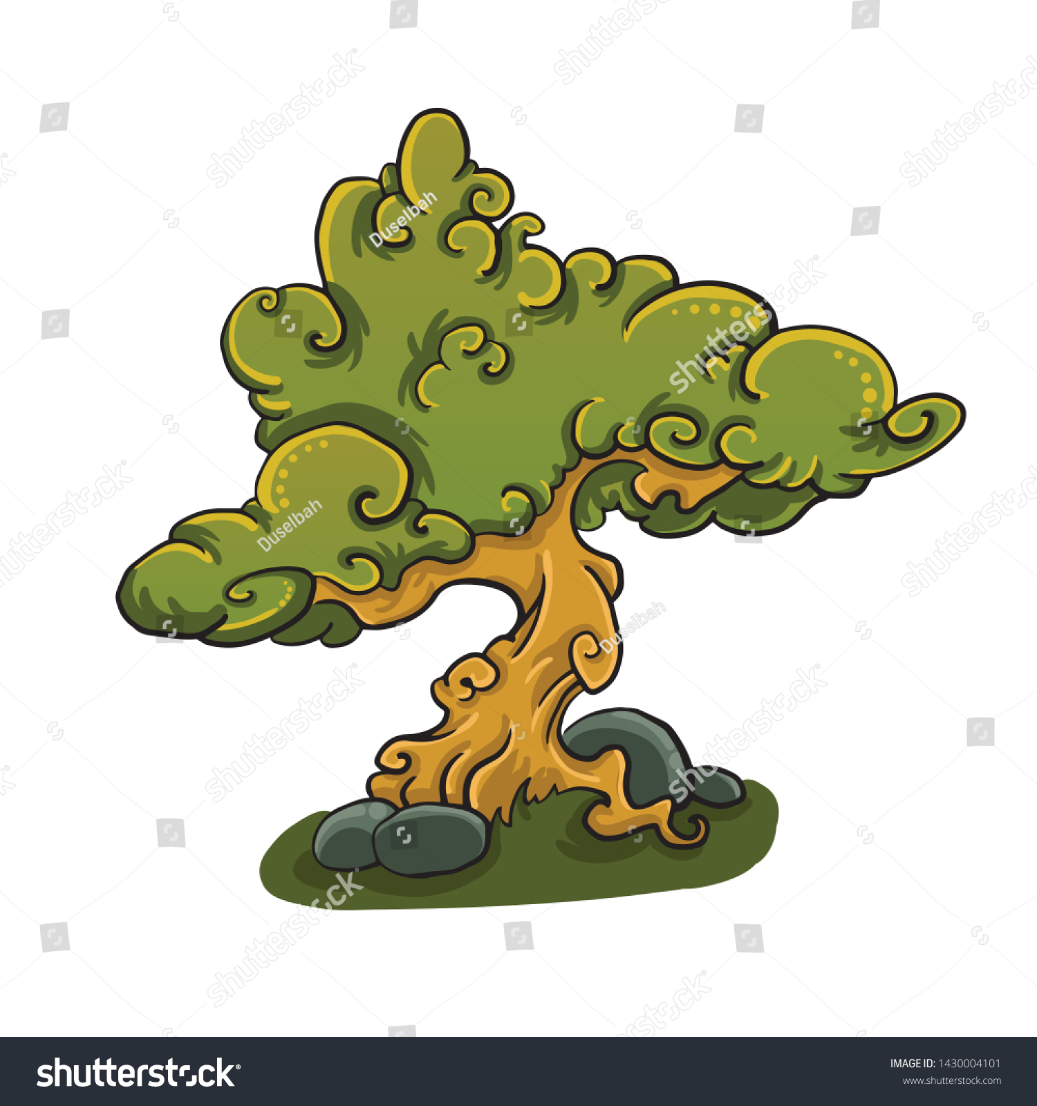Oak Dreamlike Tree Illustration Vector Isolated Stock Vector (Royalty ...