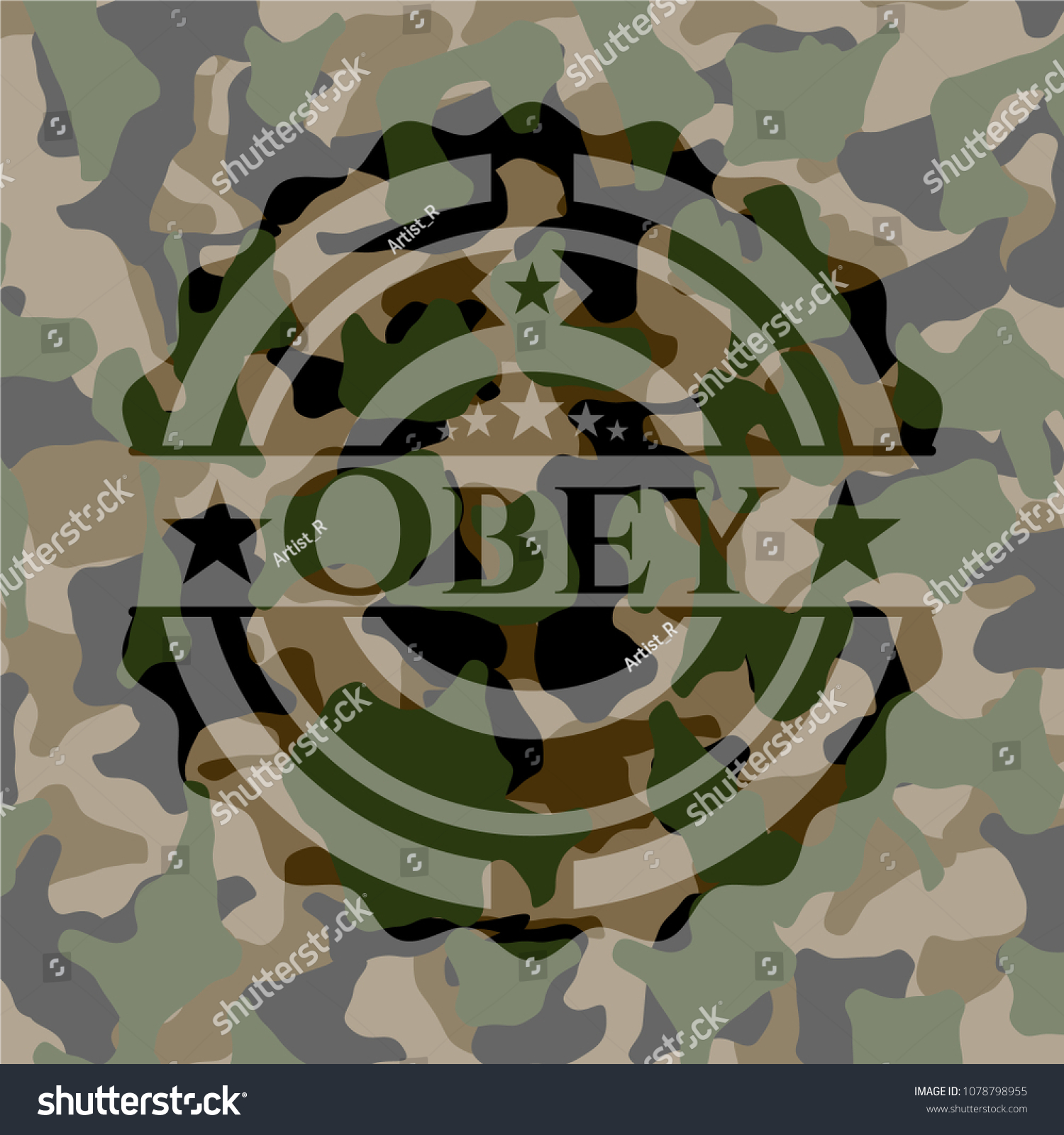 Obey On Camo Texture Stock Vector (Royalty Free) 1078798955 | Shutterstock