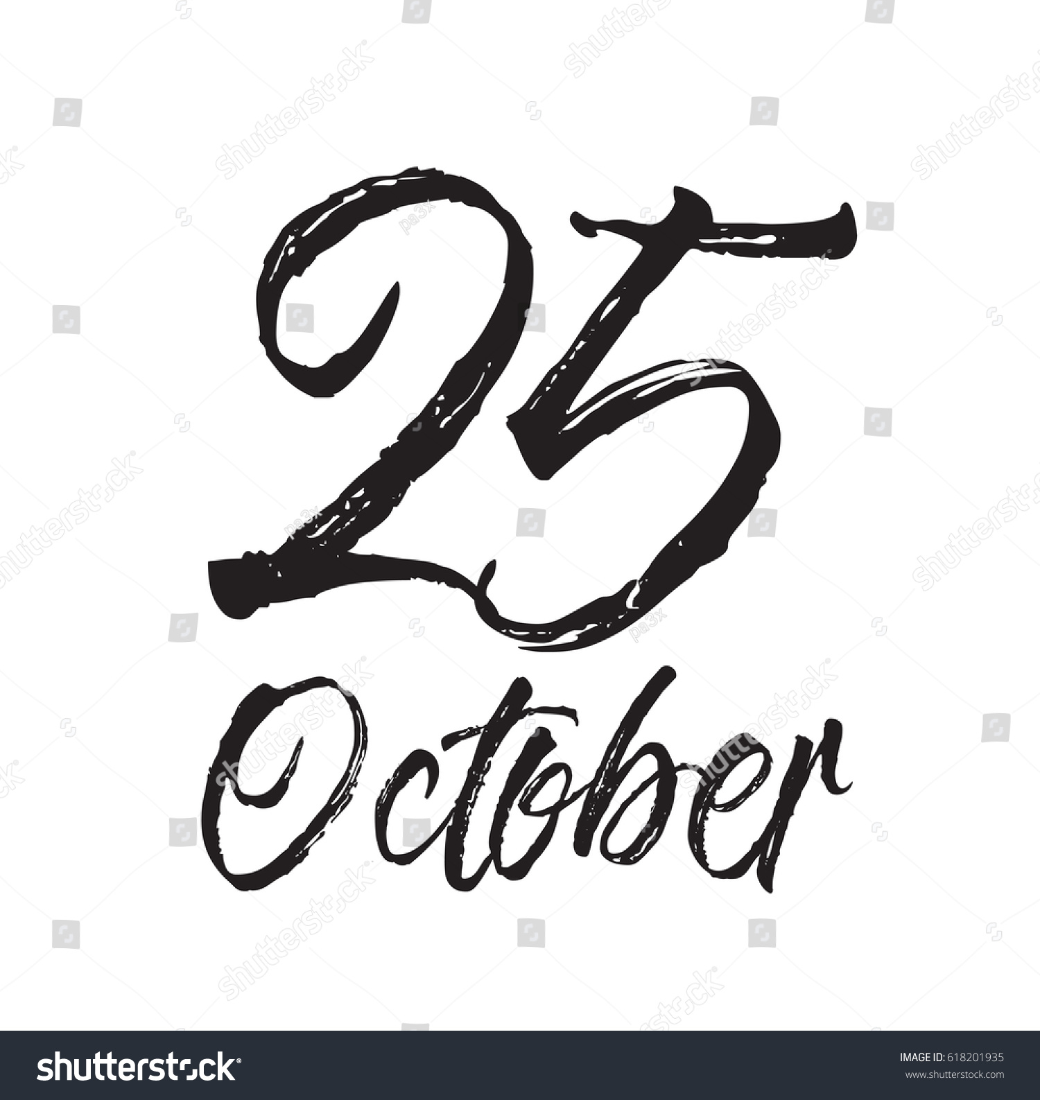 25 October Text Design Vector Calligraphy Stock Vector (Royalty Free ...