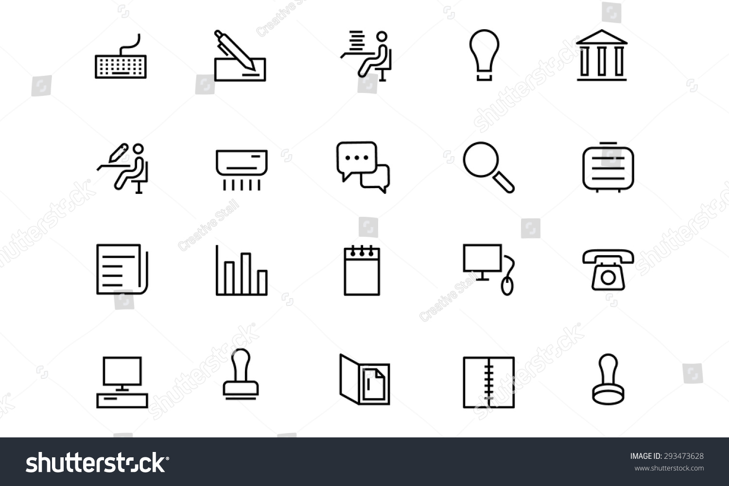 Office Line Vector Icons 3 Stock Vector (Royalty Free) 293473628 ...