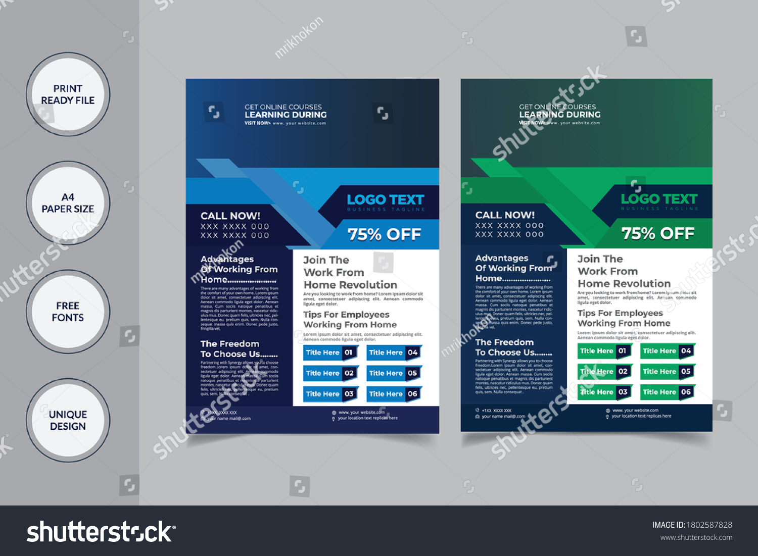 Office Safety Flyer Design Template Vector Stock Vector (Royalty Free ...
