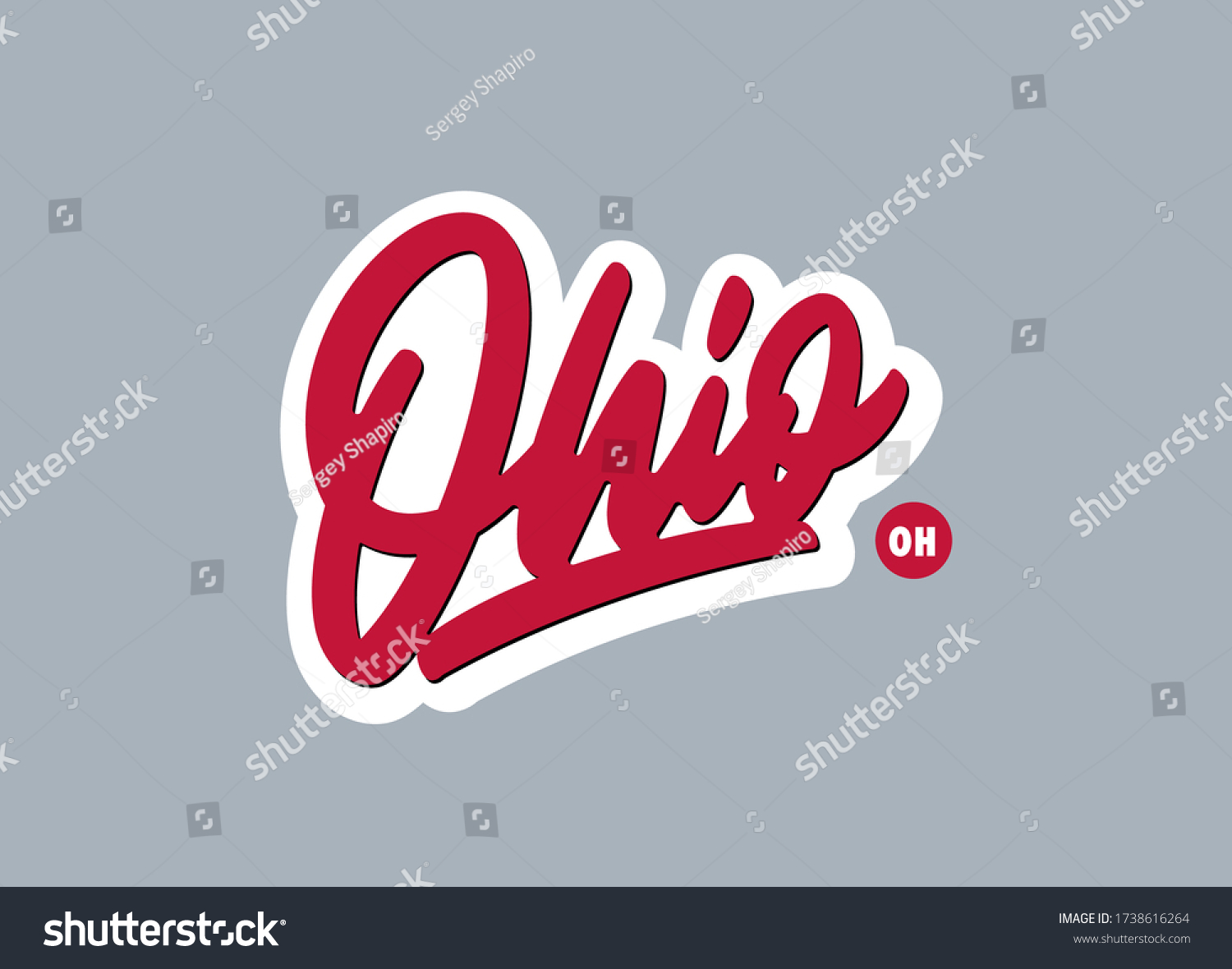 Ohio Custom Script Lettering Editable Colours Stock Vector (Royalty ...