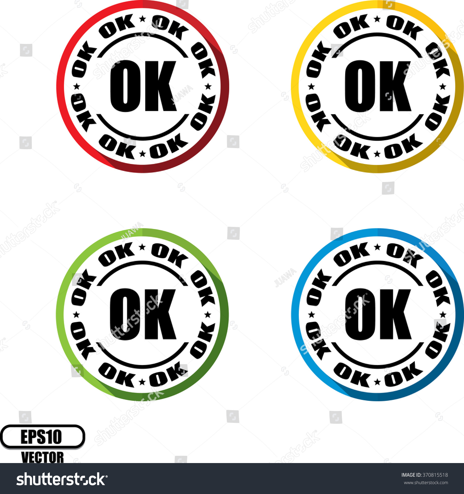 Ok Button Label Sign Vector Illustration Stock Vector (Royalty Free ...