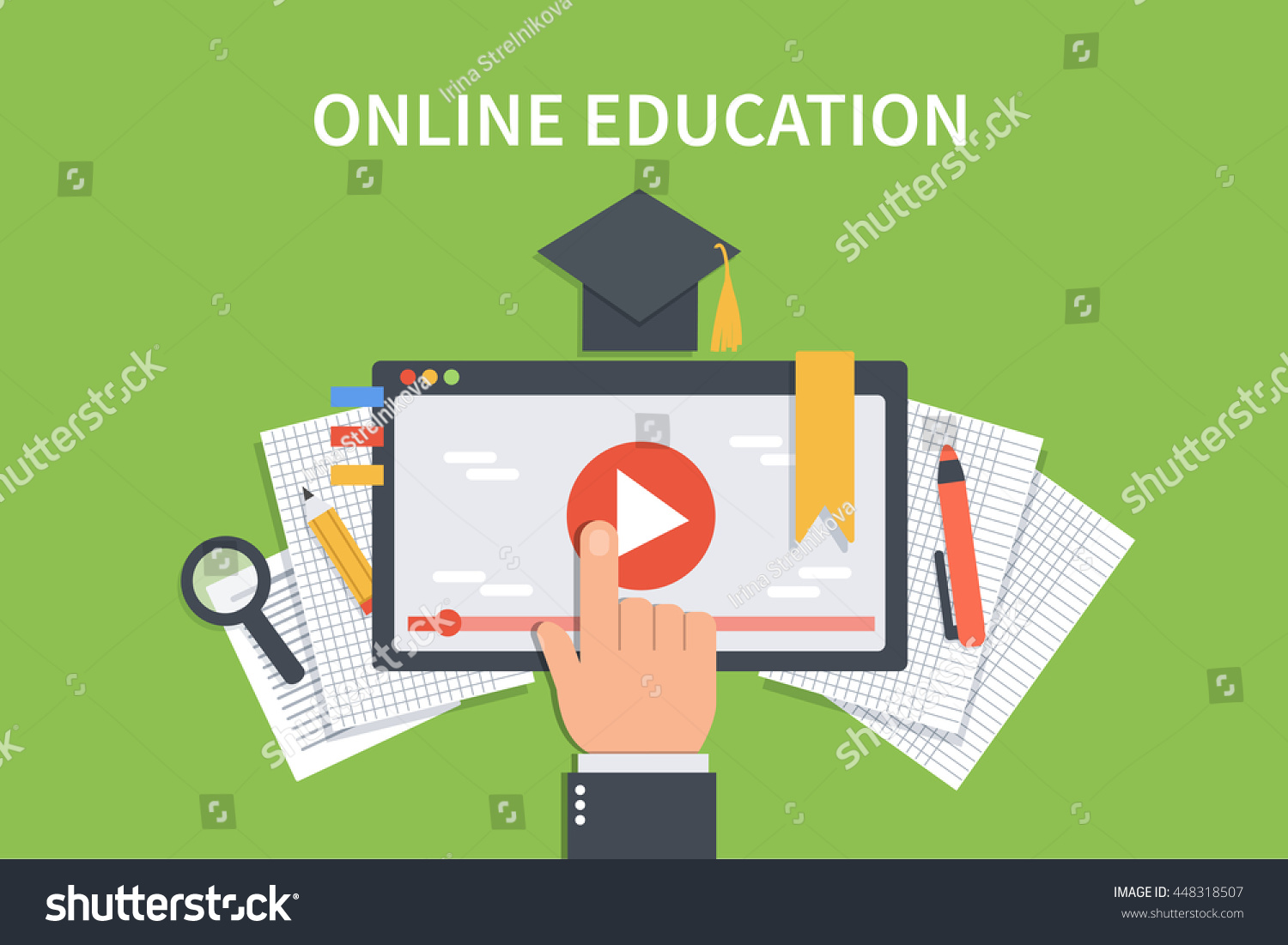 Online Education Concept Banner Vector Flat Stock Vector (Royalty Free ... Online Education Concept Banner Vector Flat Stock Vector (Royalty Free ...
