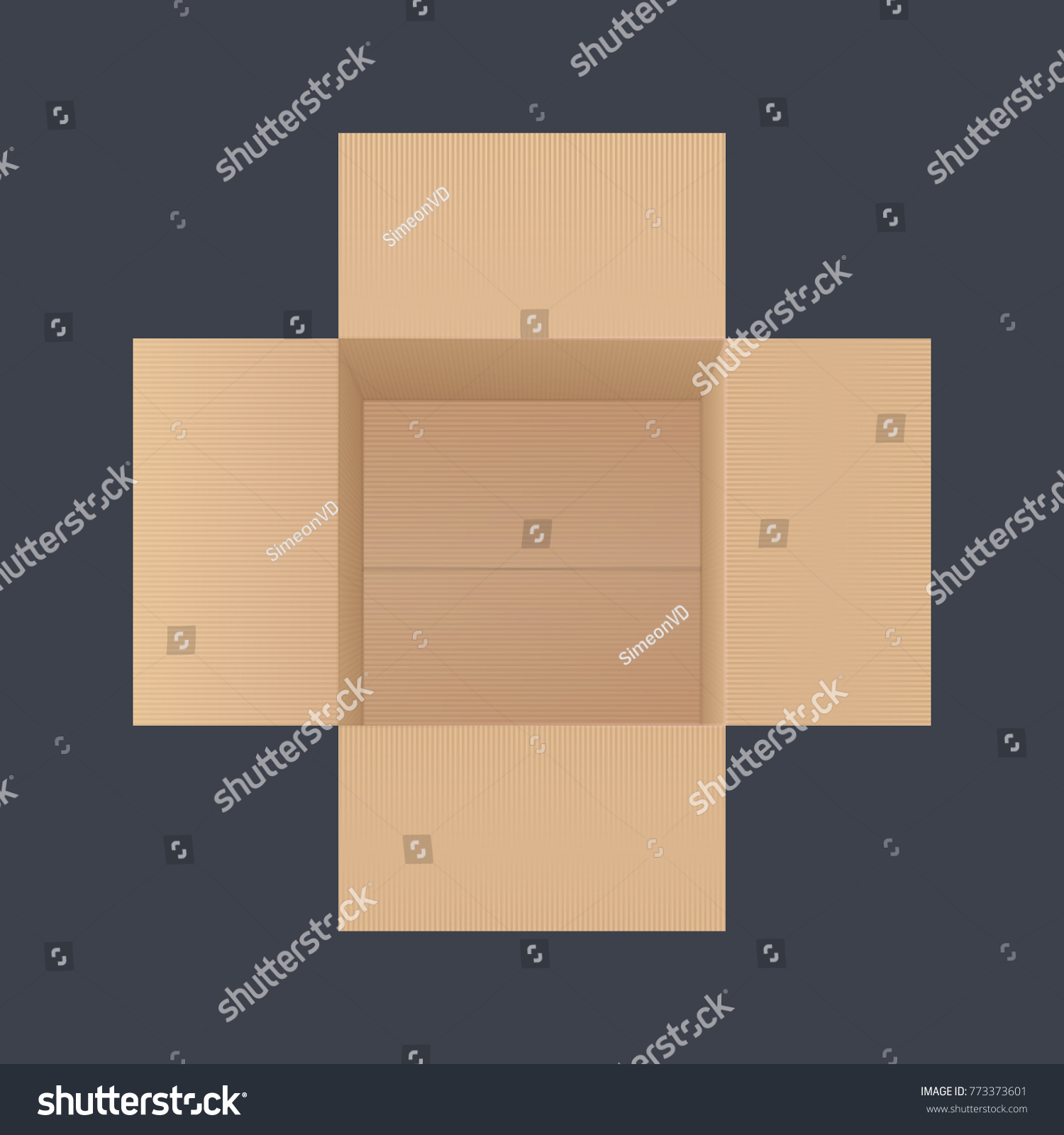 Open Cardboard Box Square Shape Top Stock Vector (Royalty Free) 773373601
