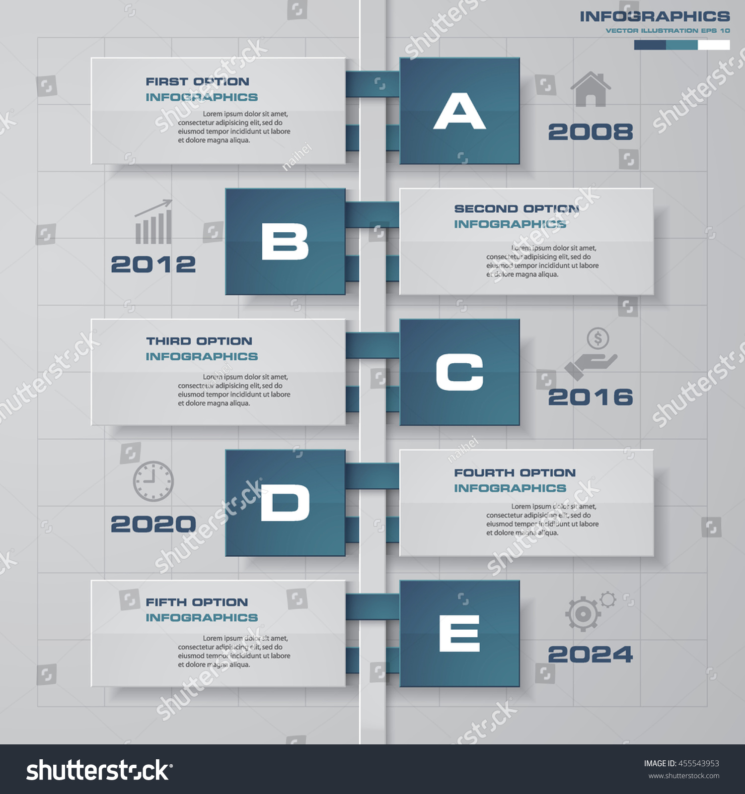 5 Options Timeline Use Infographicpresentation Eps10 Stock Vector ...