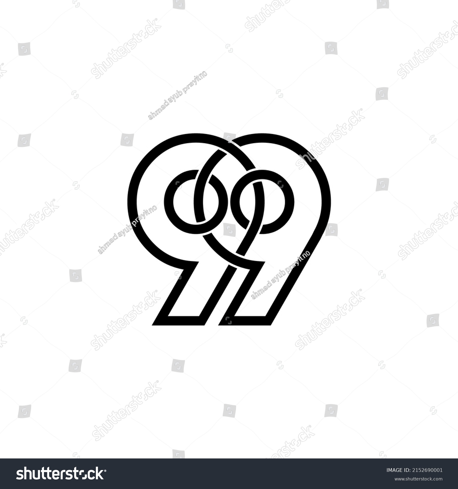 99 Original Number Monogram Logo Design Stock Vector (Royalty Free ...