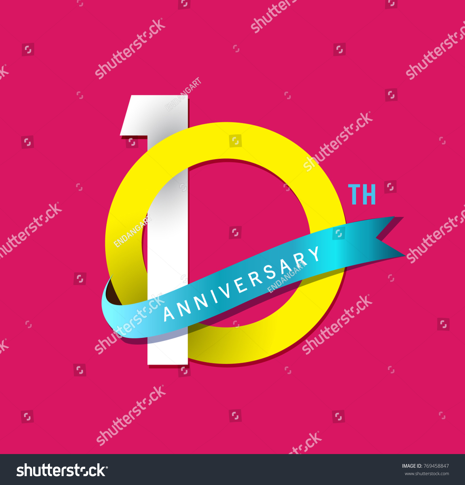 1oth Anniversary Simple Emblems Template Design Stock Vector (Royalty ...