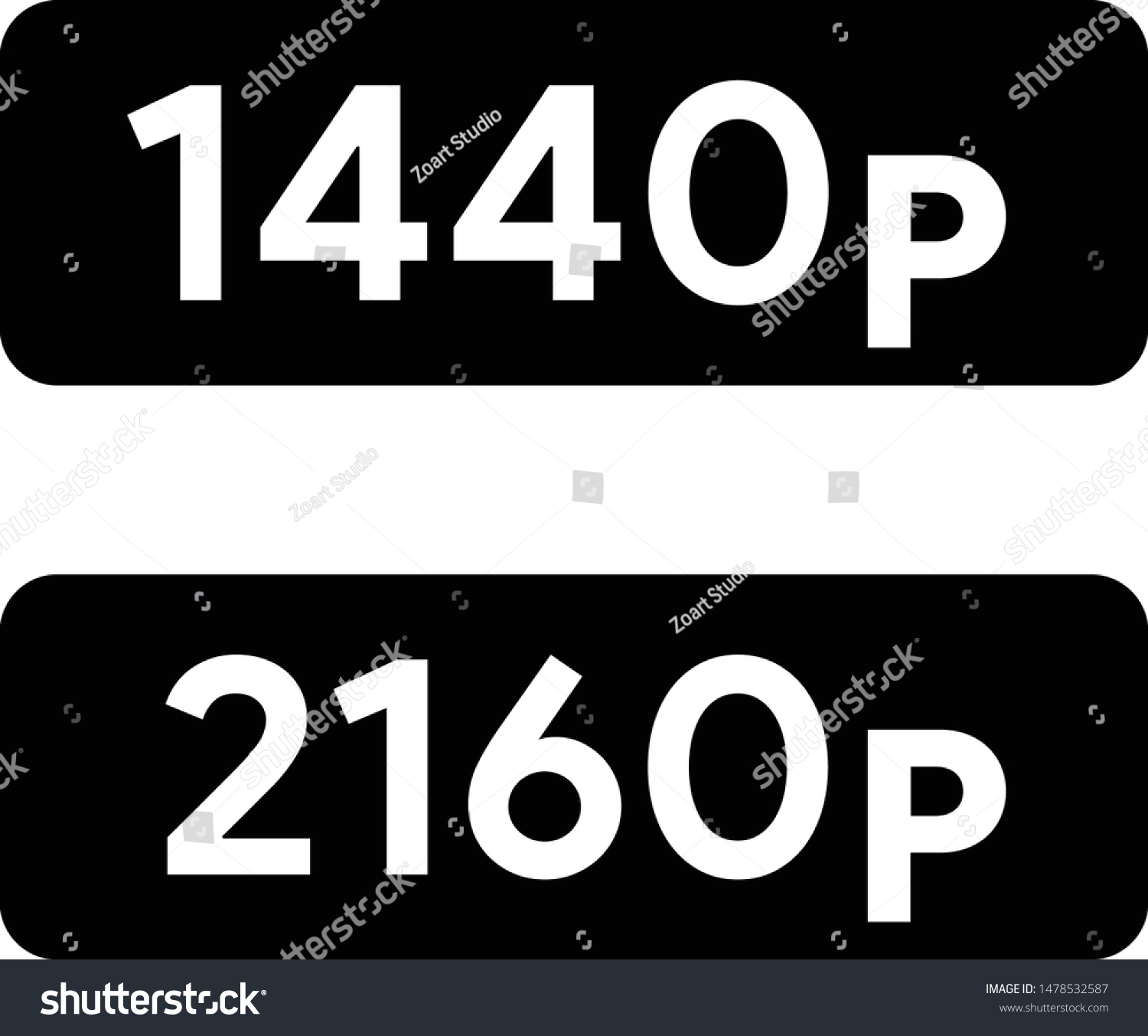 1440p 2160p High Graphics Display Resolution Stock Vector (Royalty Free ...