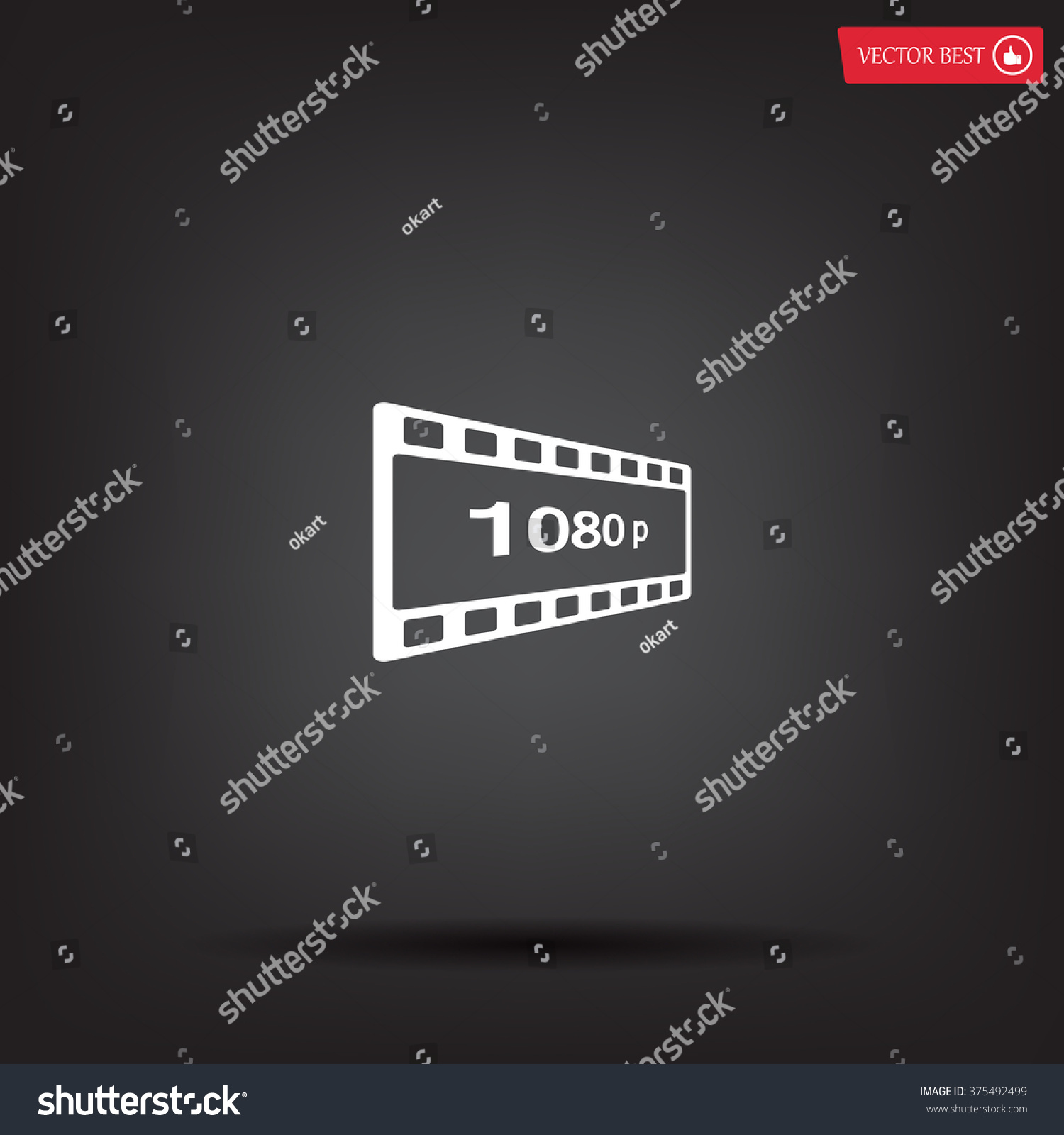 1080p Full Hd Sign: vector de stock (libre de regalías) 375492499