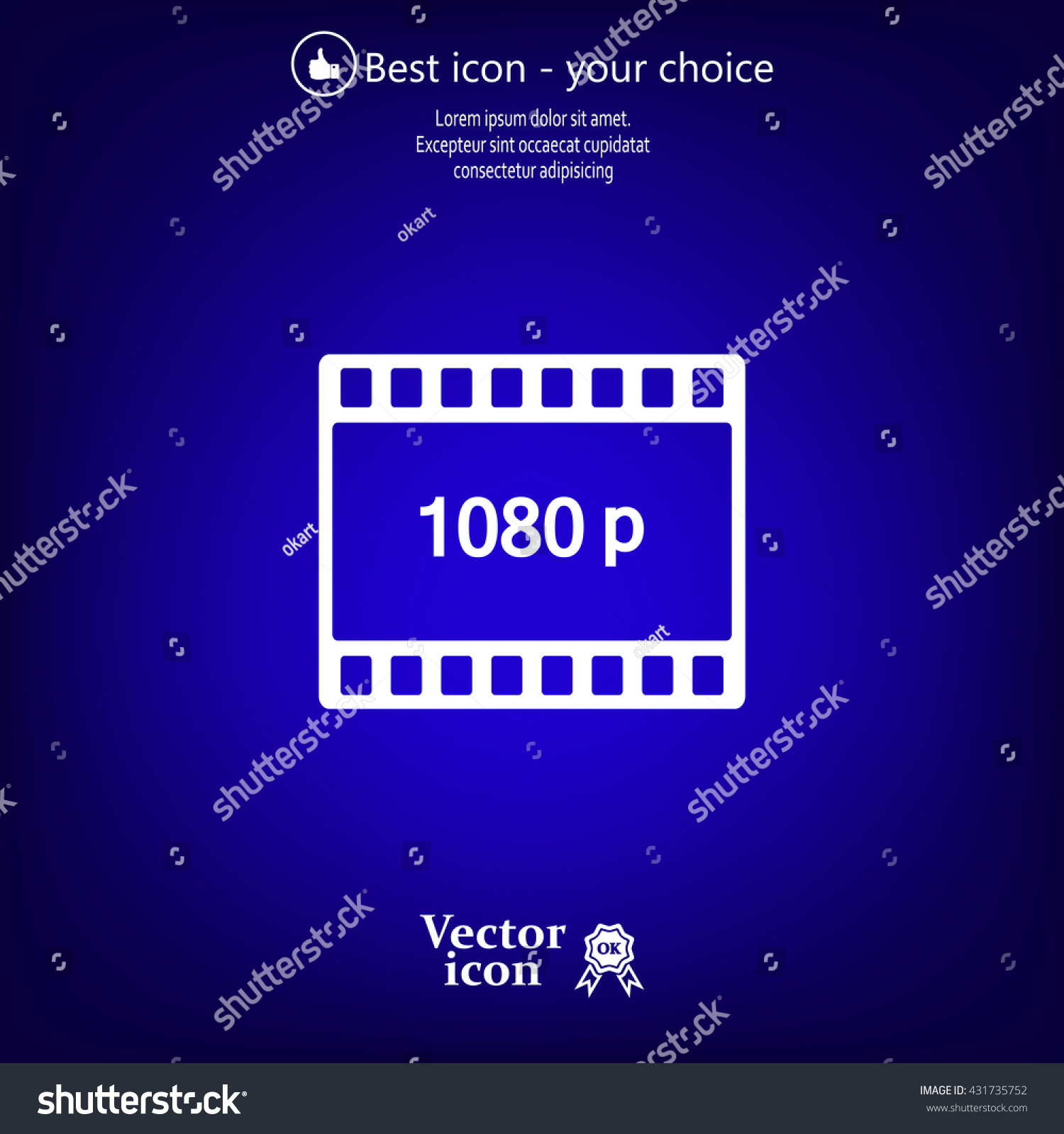 1080p Full Hd Sign: vector de stock (libre de regalías) 431735752 ...