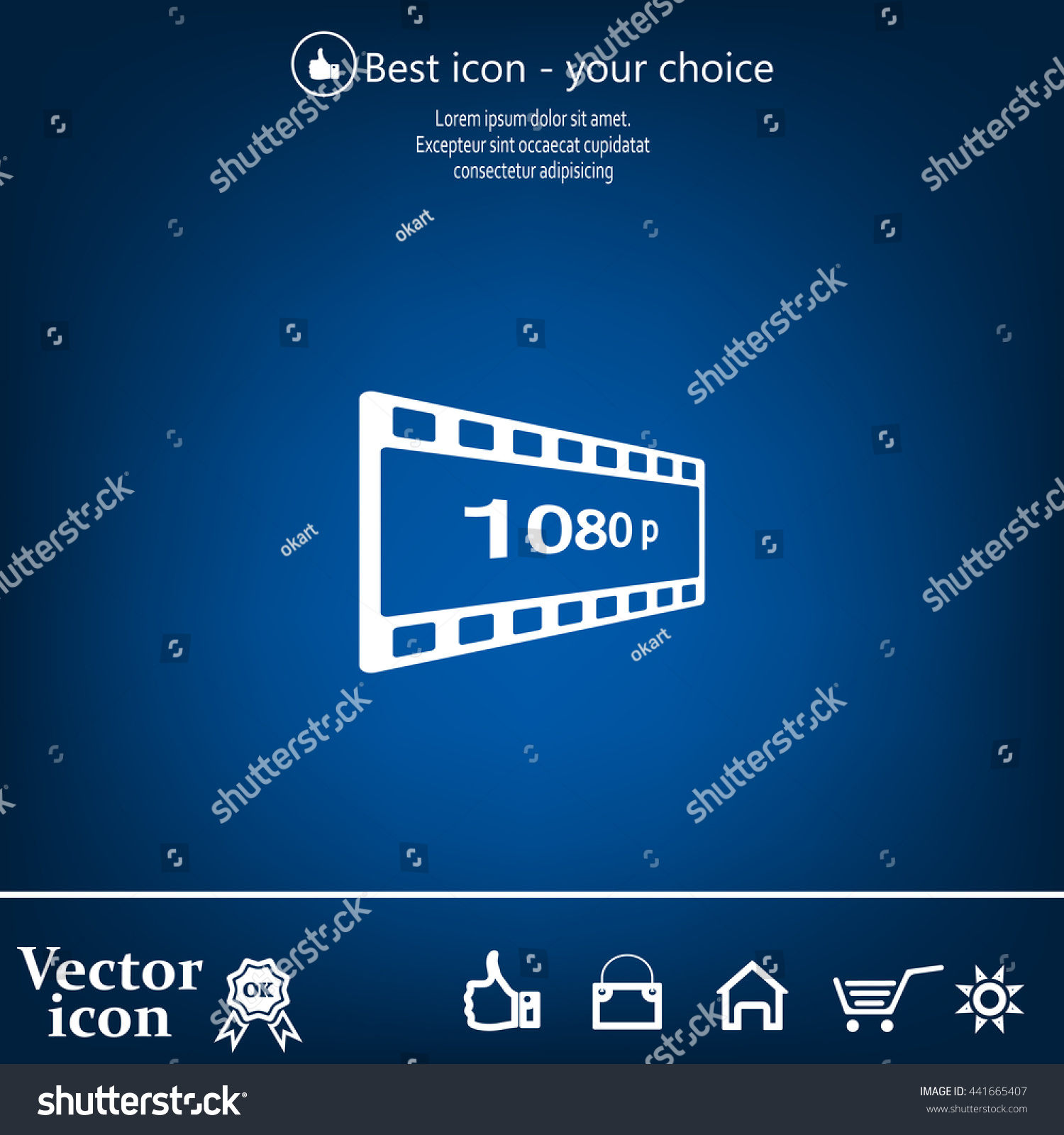 1080p Full Hd Sign: vector de stock (libre de regalías) 441665407 ...