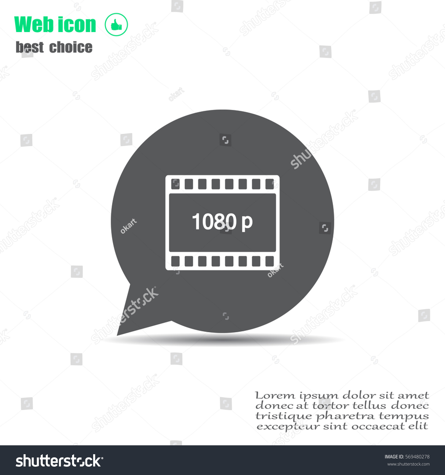 1080p Full Hd Sign Stock Vector (Royalty Free) 569480278