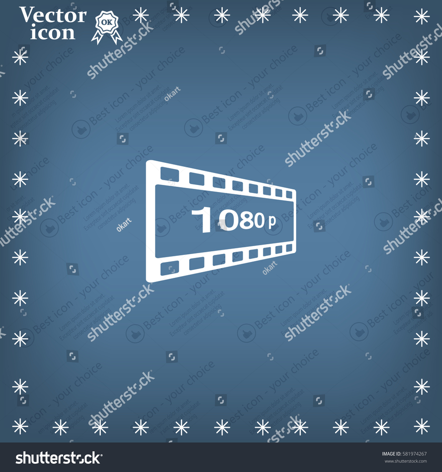 1080p Full Hd Sign: vector de stock (libre de regalías) 581974267 ...