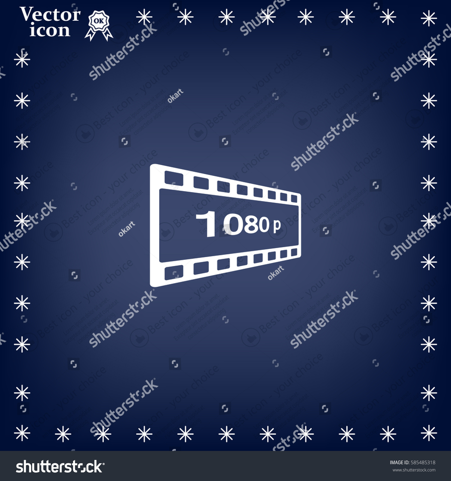 1080p Full Hd Sign: vector de stock (libre de regalías) 585485318 ...