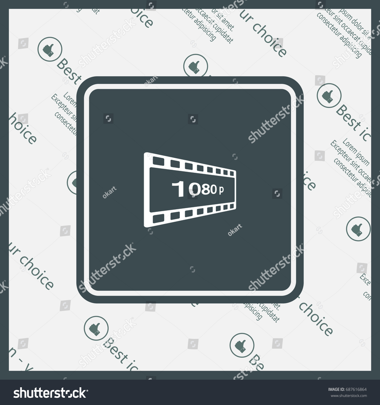 1080p Full Hd Sign: vector de stock (libre de regalías) 687616864 ...