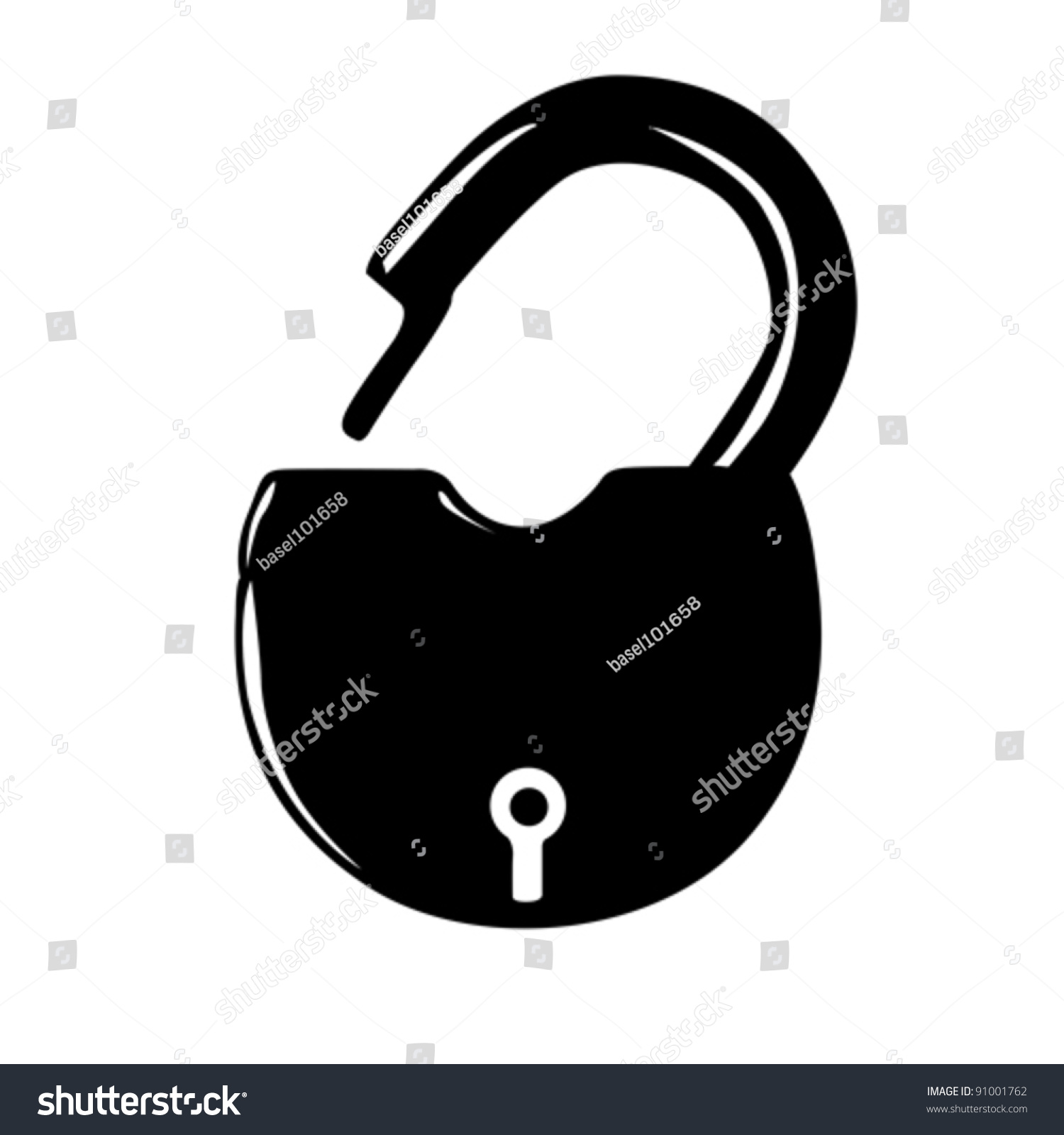 Padlock Silhouette On White Background Vector Stock Vector (Royalty ...