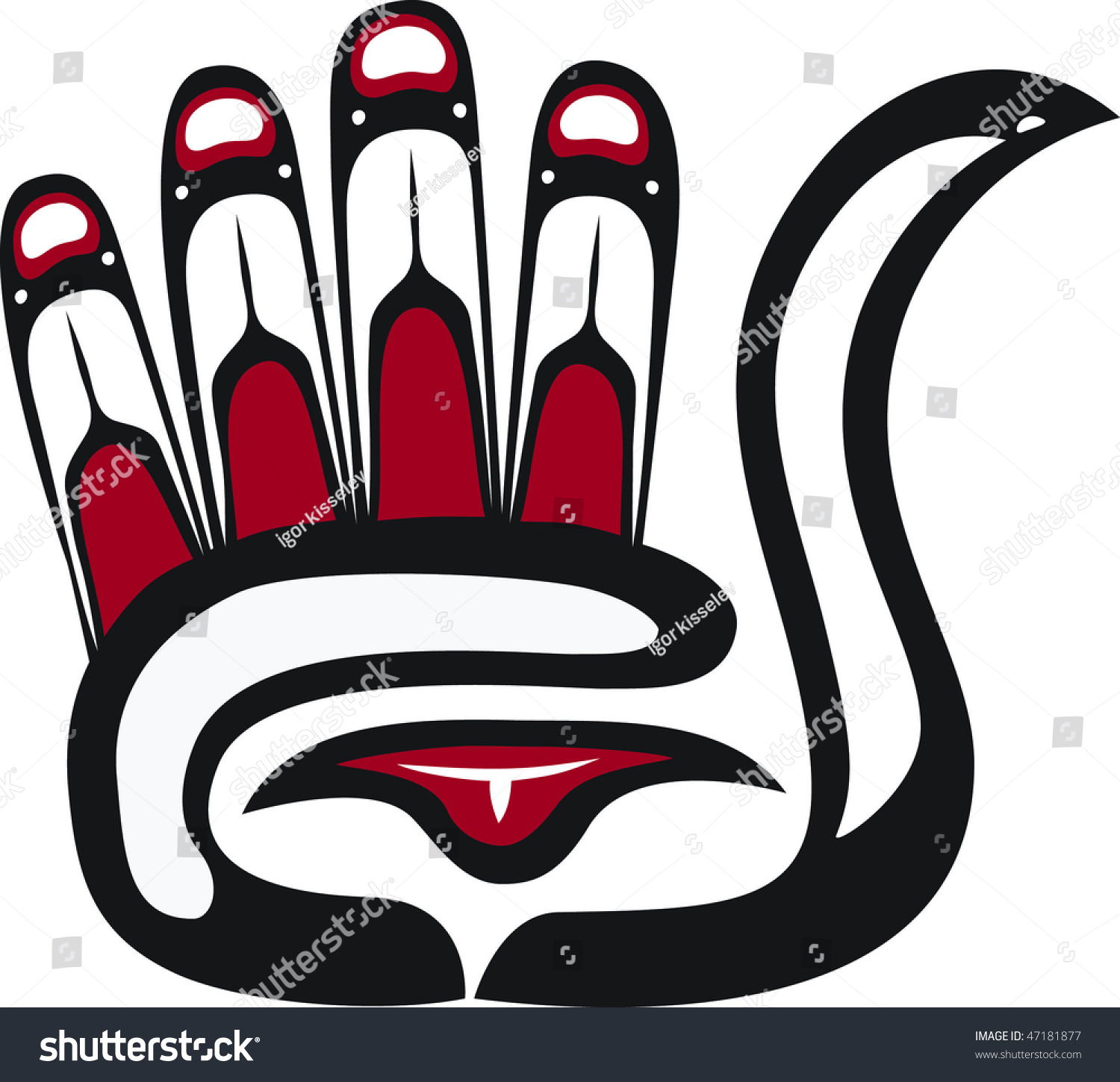 Palm First Nation Art Stylization Stock Vector (Royalty Free) 47181877 ...