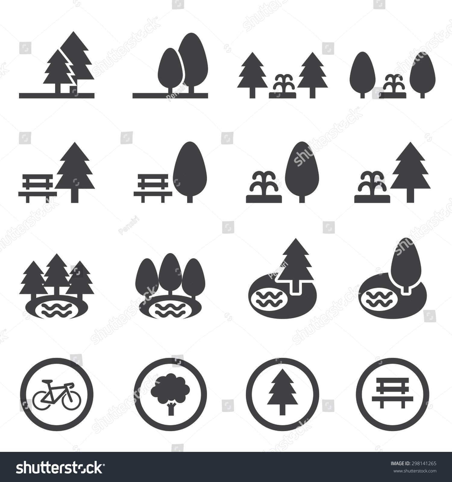 conjunto de iconos del parque: vector de stock (libre de regalías ...