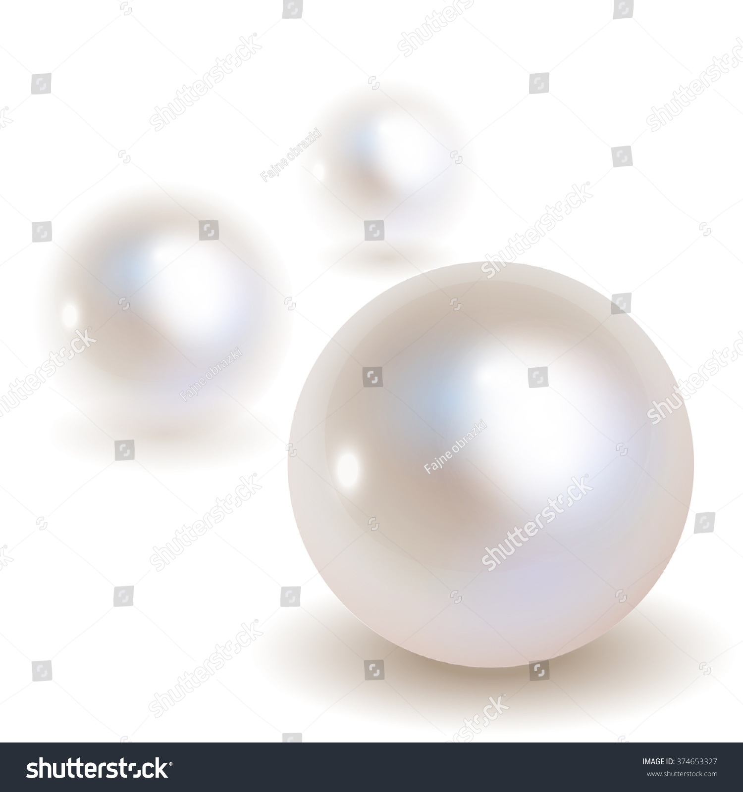 3 Pearls Vector Bokeh Shadow Stock Vector (Royalty Free) 374653327
