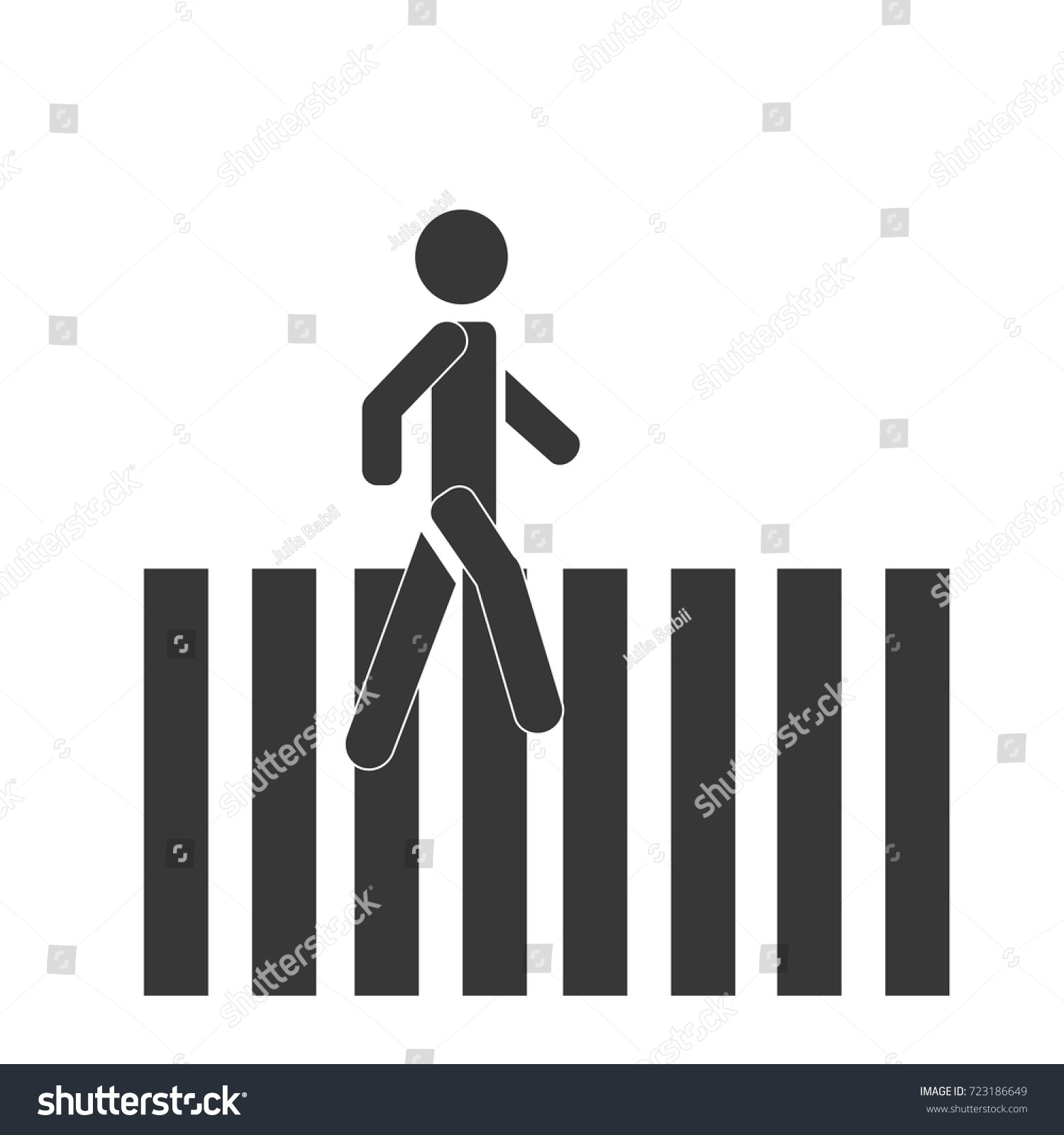 Pedestrian Crossing Sign Stock Vector (Royalty Free) 723186649 ...