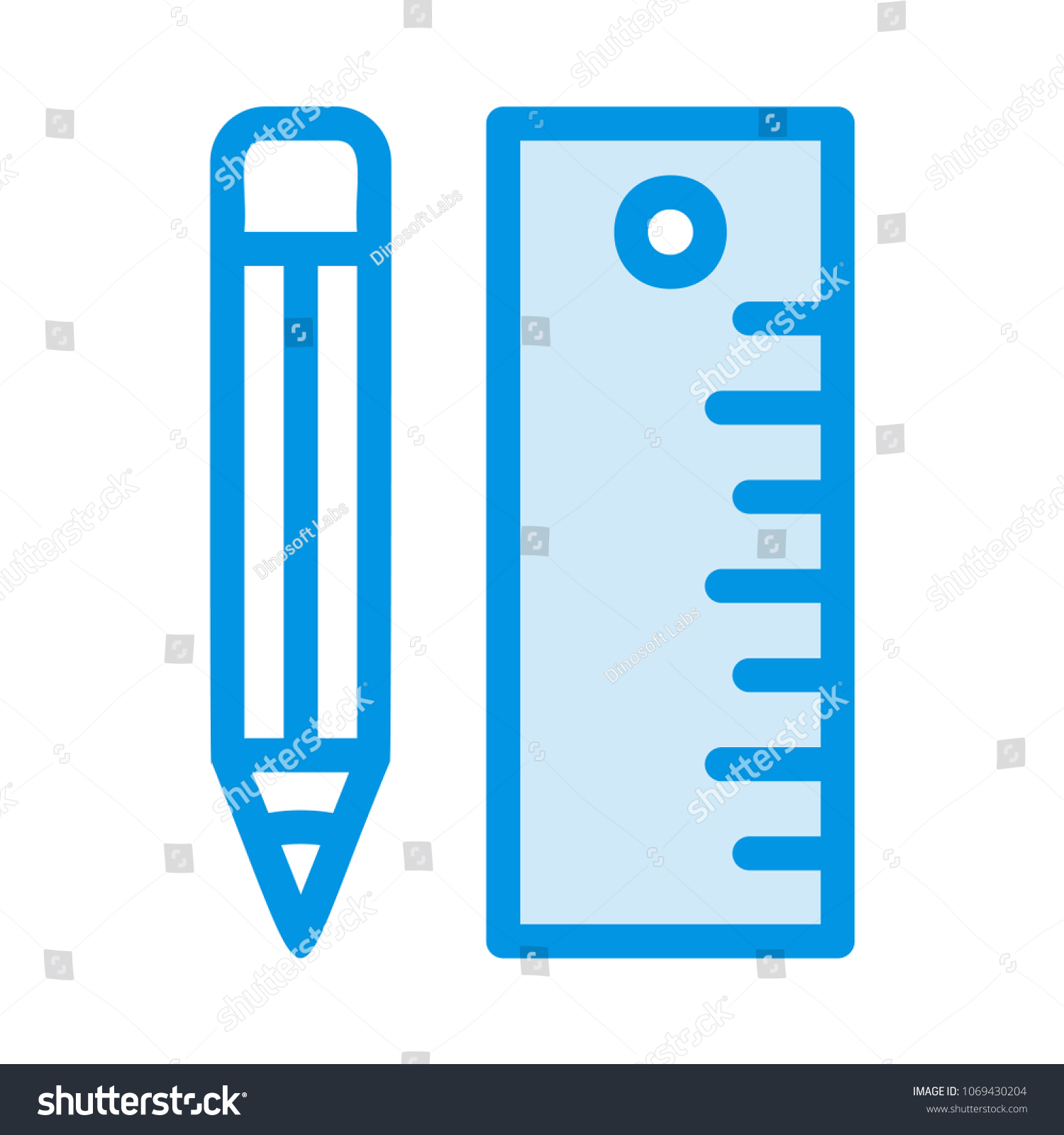 Pencil Ruler Geometry Stock Vector (Royalty Free) 1069430204 | Shutterstock