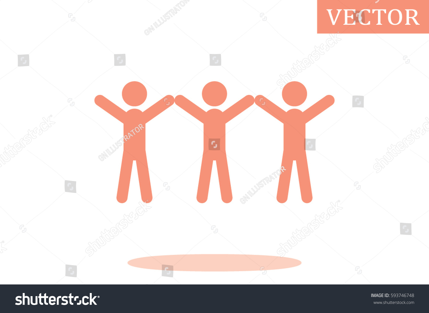3 People Icon Vector Illustration Stock Vector (Royalty Free) 593746748 ...