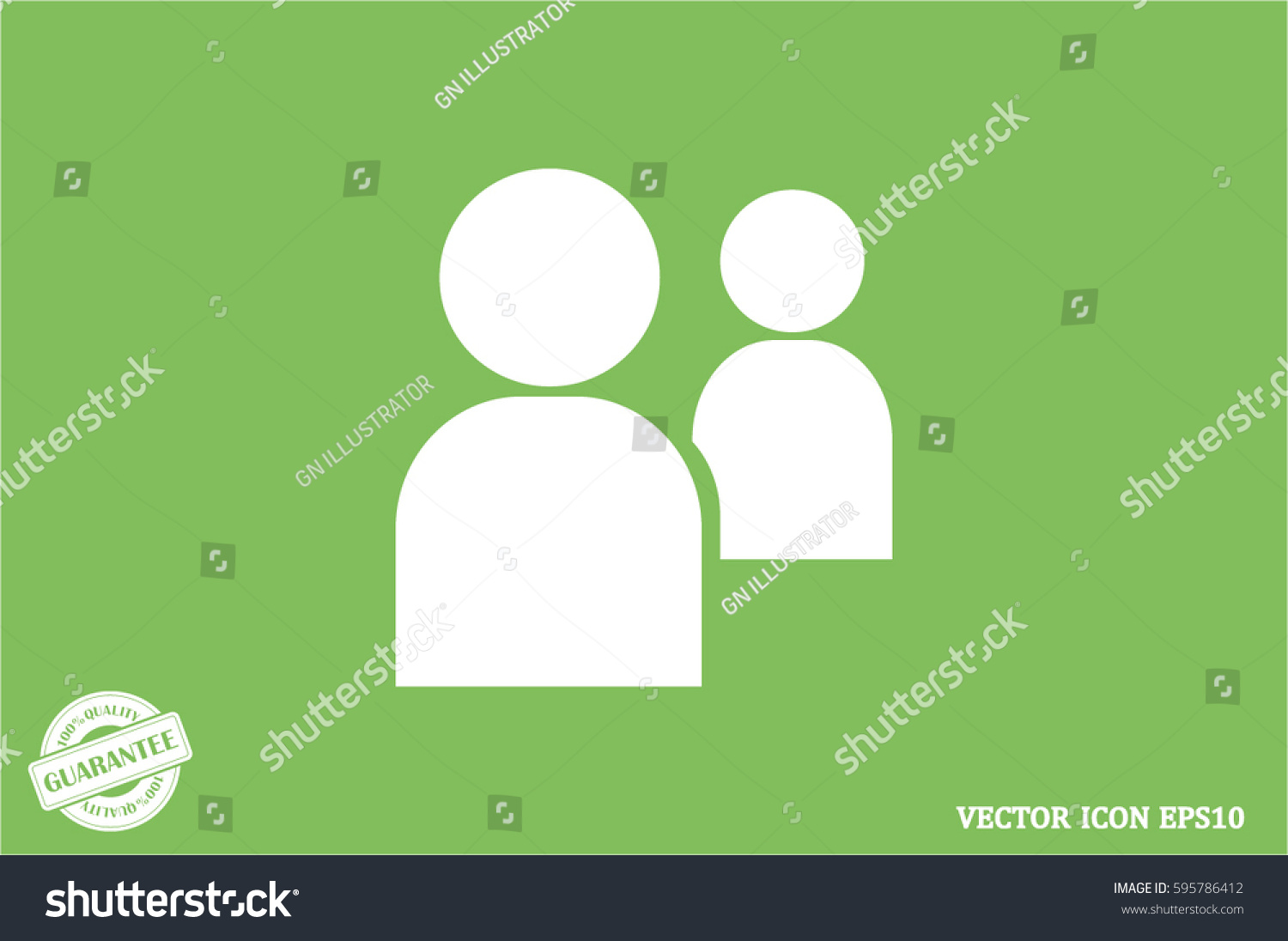 2 People Icon Vector Illustration Stock Vector (Royalty Free) 595786412