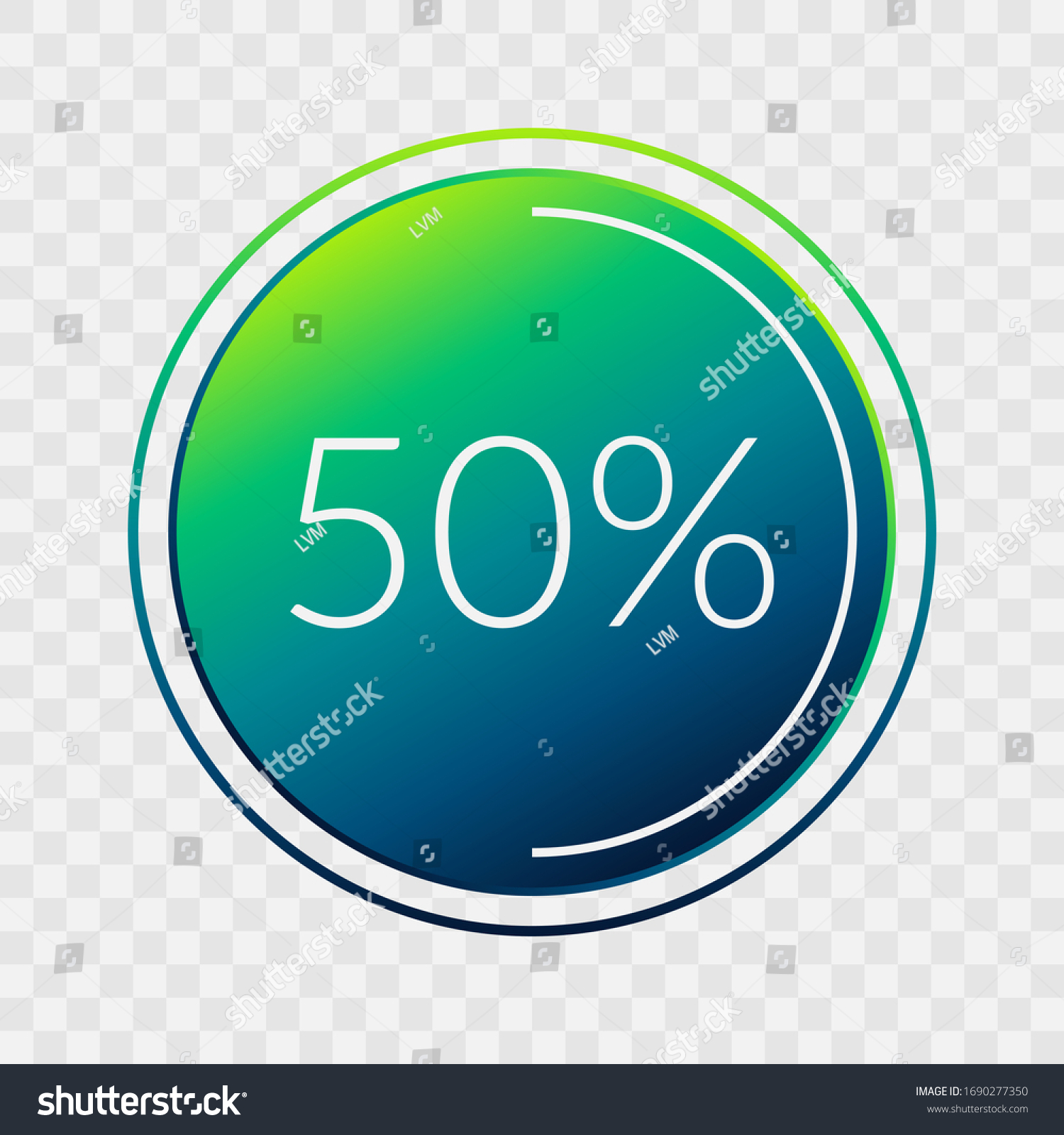 50 Percent Circle Chart Isolated Symbol: เวกเตอร์สต็อก (ปลอดค่า ...
