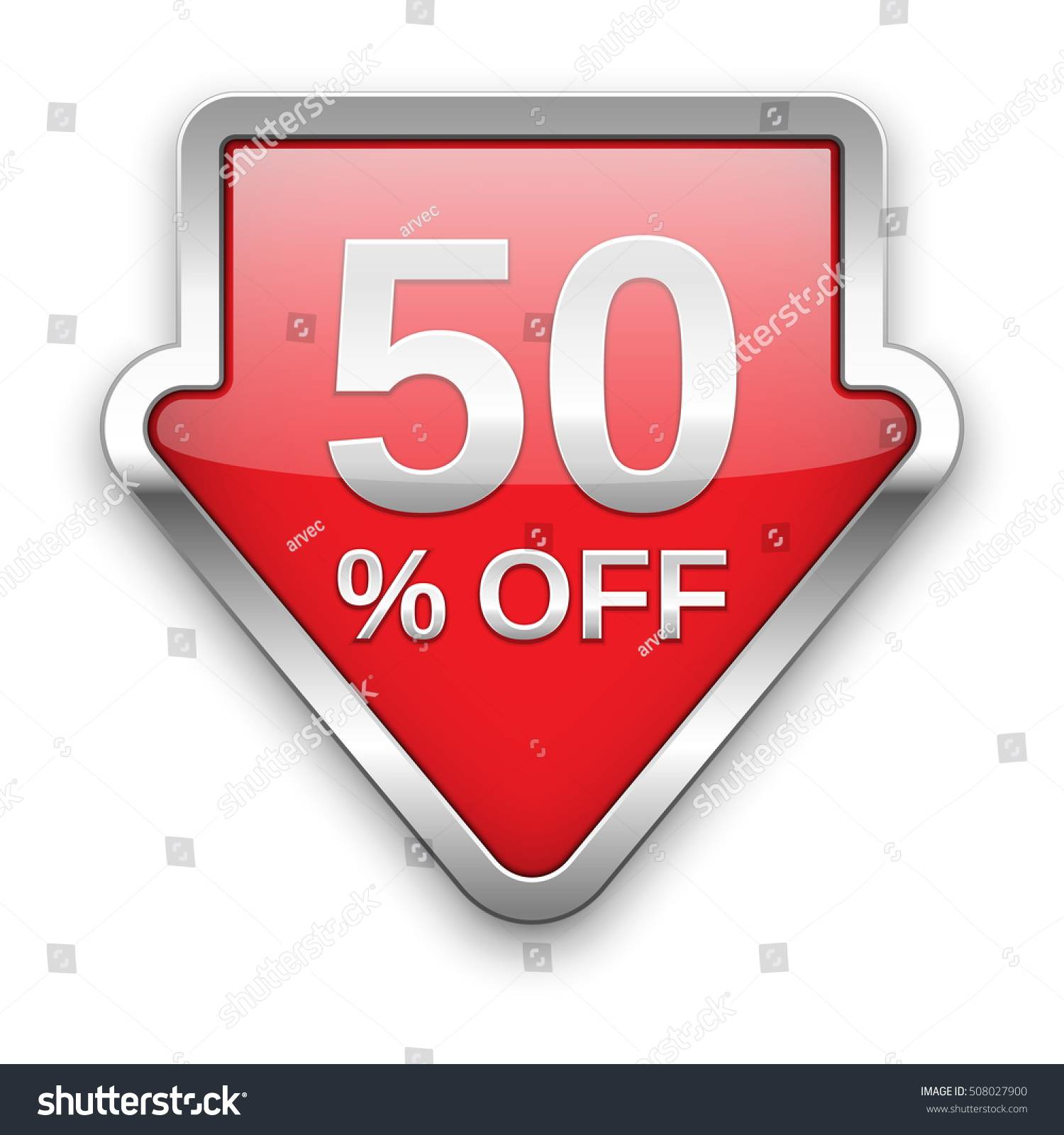 50 Percent Off Vector Badge Silver Stock Vector (Royalty Free ...