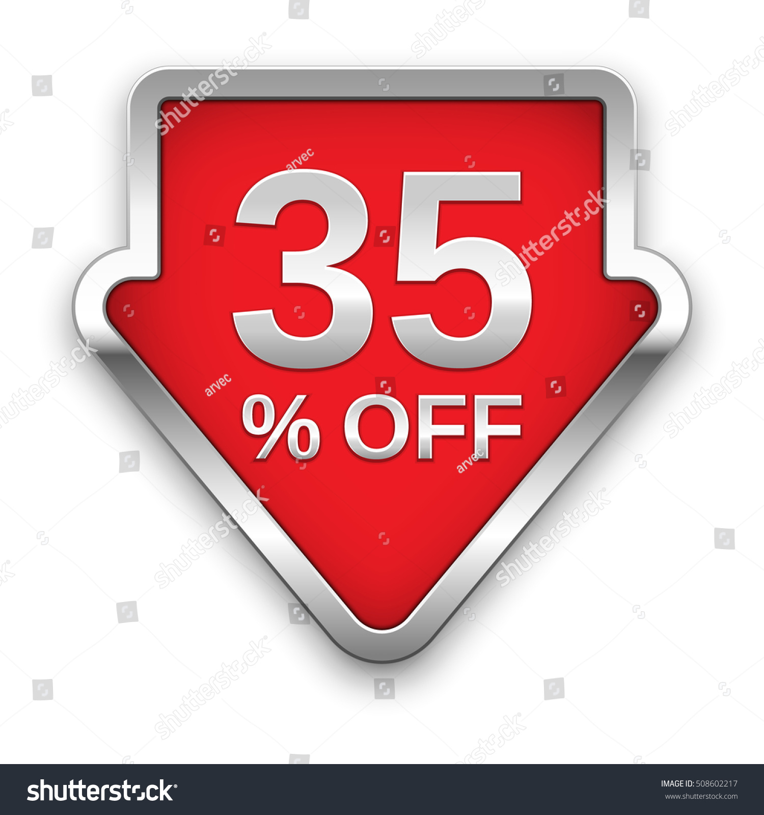 35 Percent Off Vector Badge Silver Stock Vector (Royalty Free ...