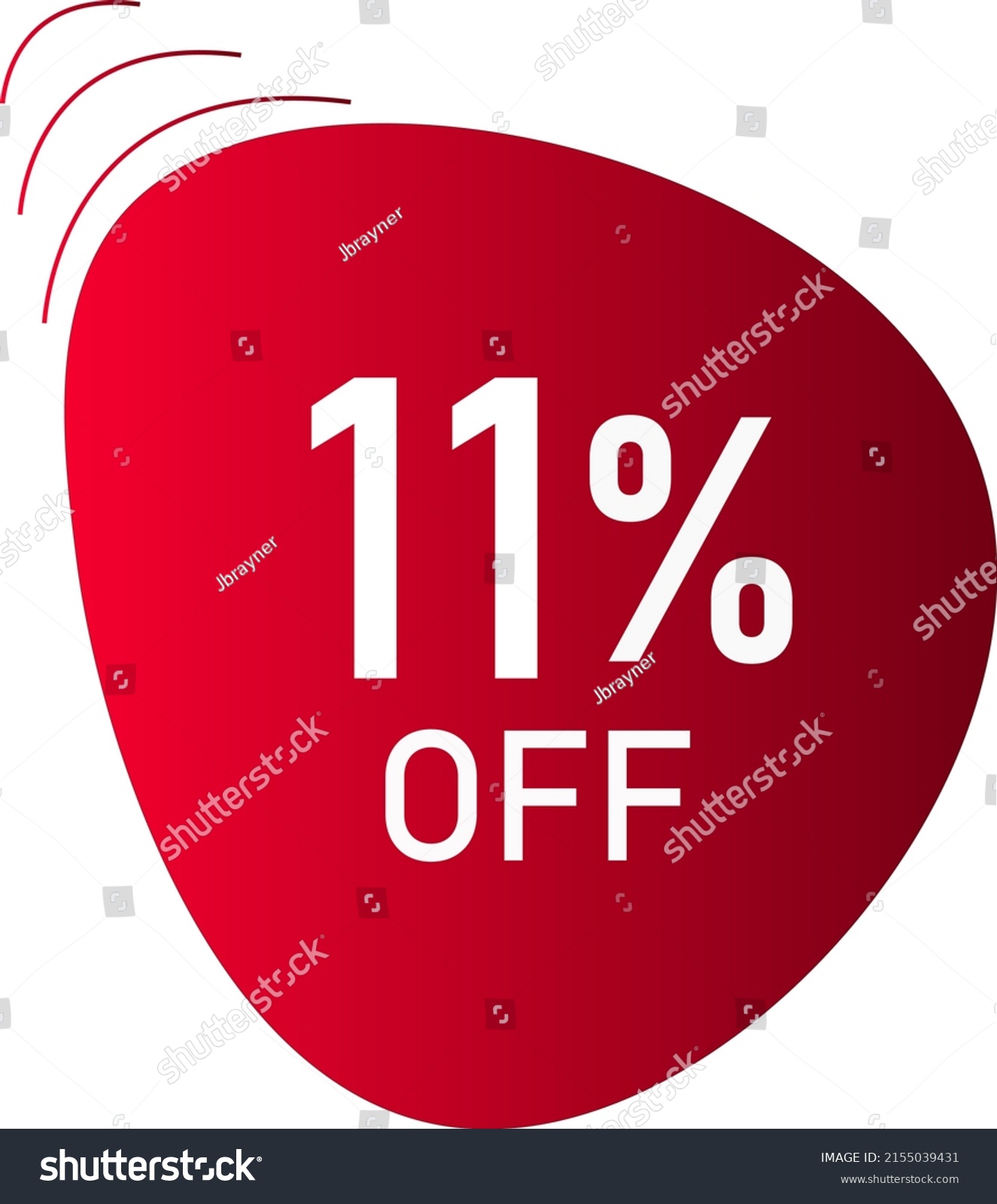 11 Percent Off Red Vector Off Stock Vector (Royalty Free) 2155039431 ...