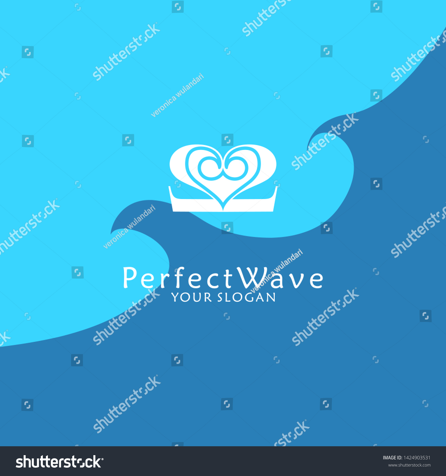 22 Perfect Wave Logo Design Stock Vector (Royalty Free) 1424903531