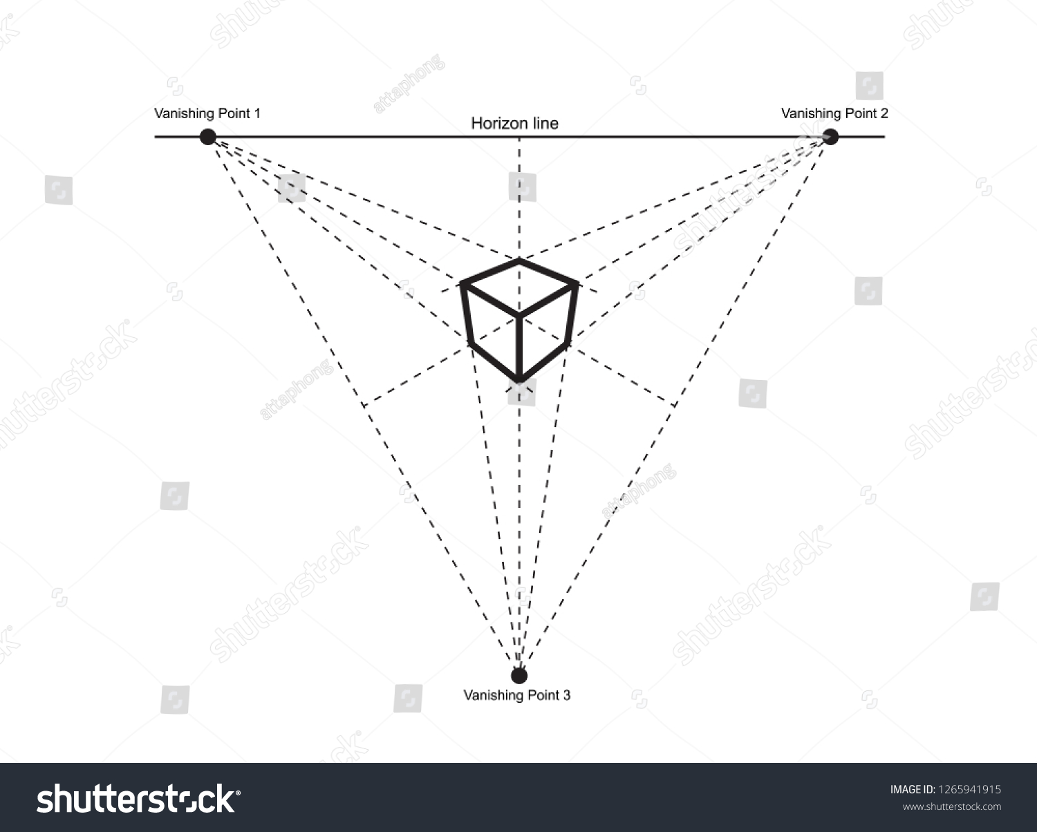 Perspective Drawing Isolated On White Background: เวกเตอร์สต็อก (ปลอด ...