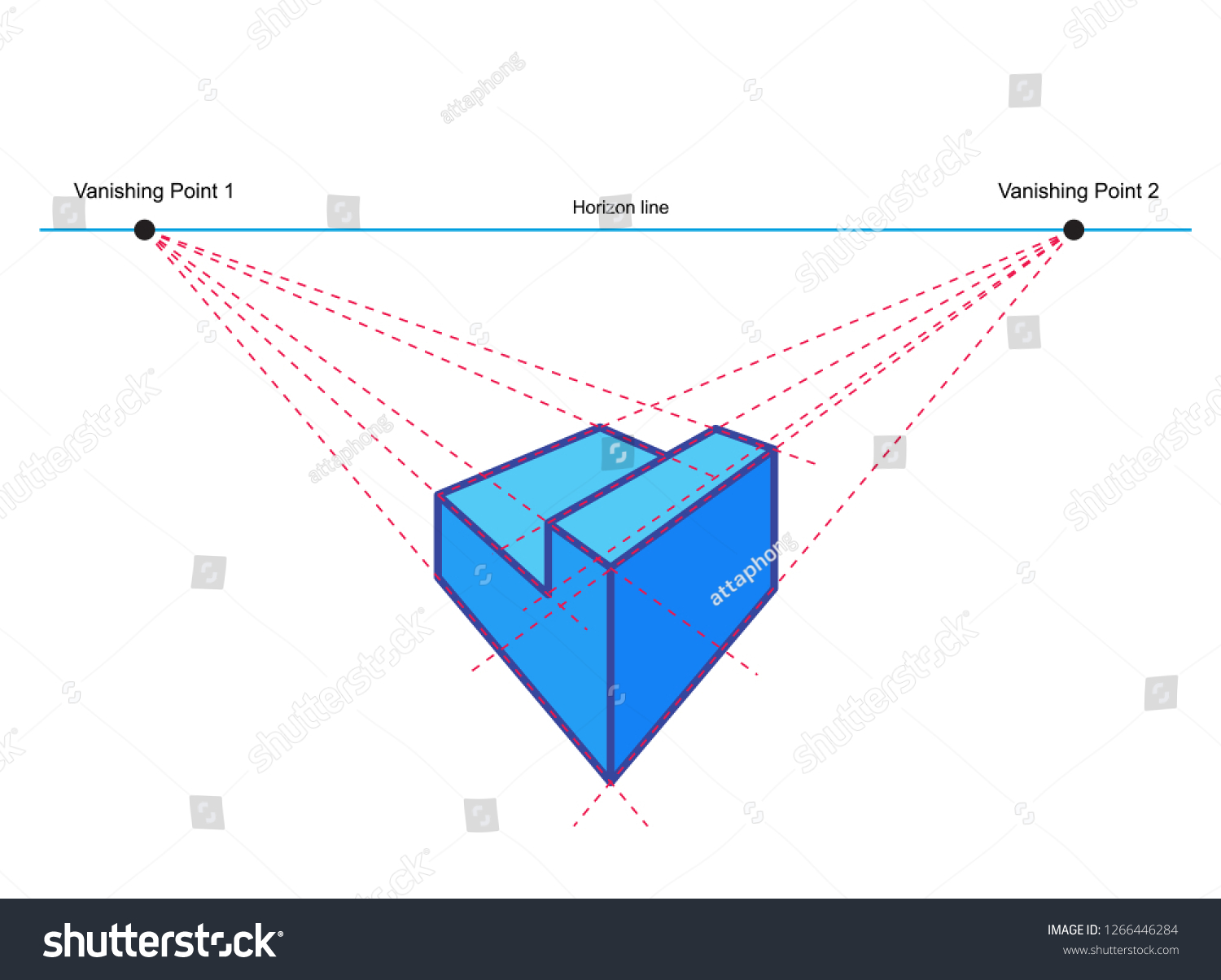 Perspective Drawing Isolated On White Background: เวกเตอร์สต็อก (ปลอด ...