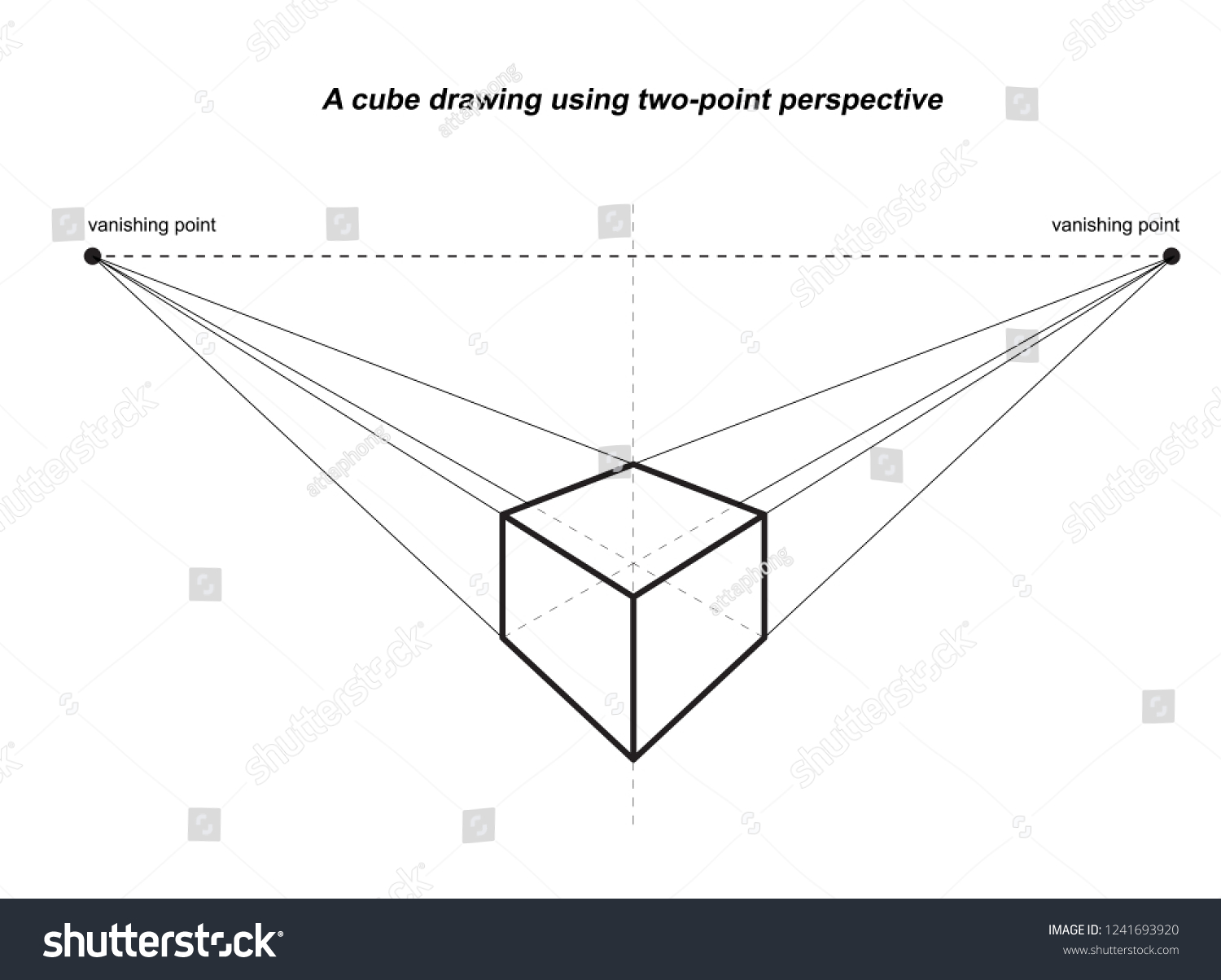 Perspective Drawings Isolated On White Background Stock Vector (Royalty ...