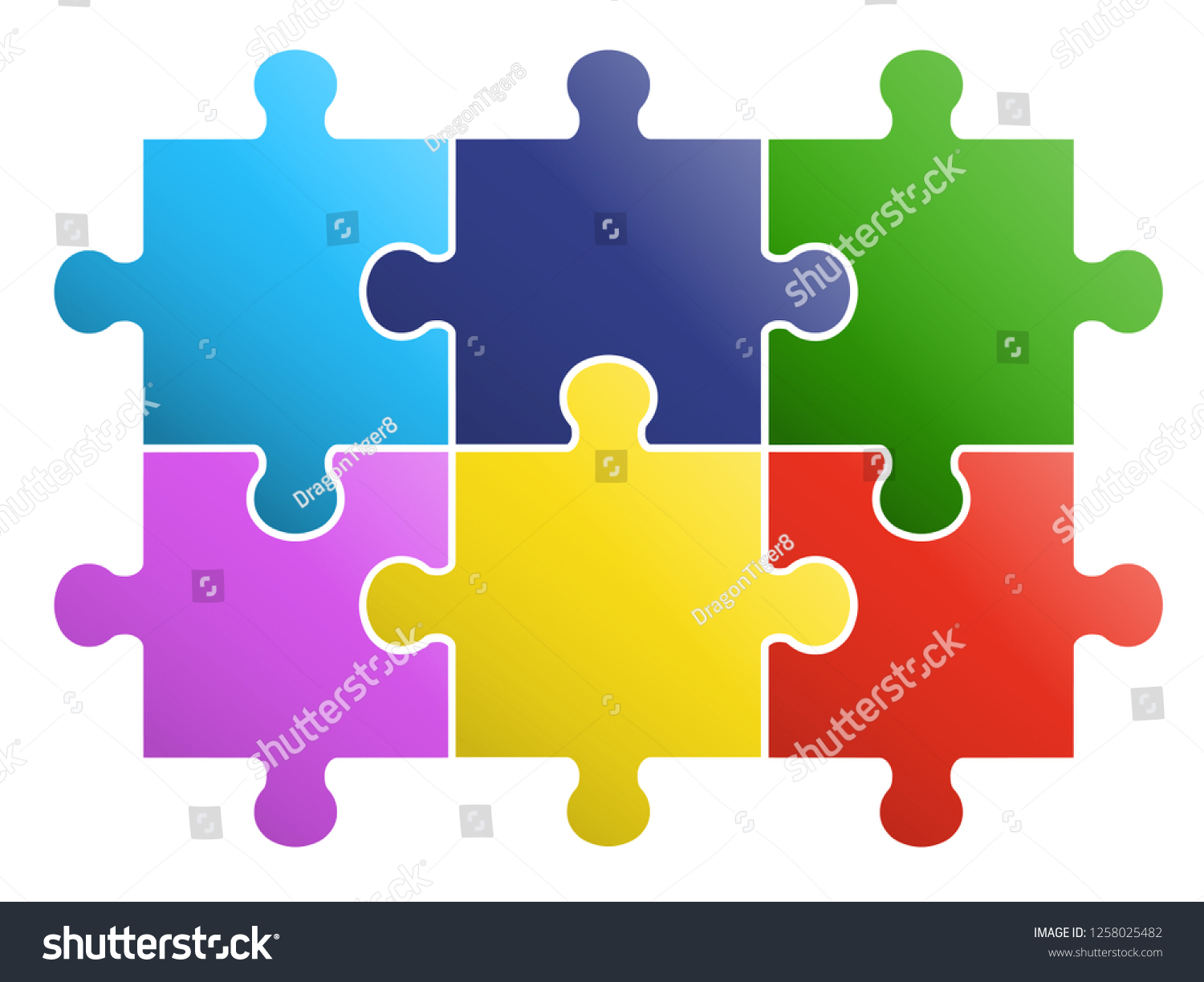 6 Pieces Puzzle Design Material: vetor stock (livre de direitos ...