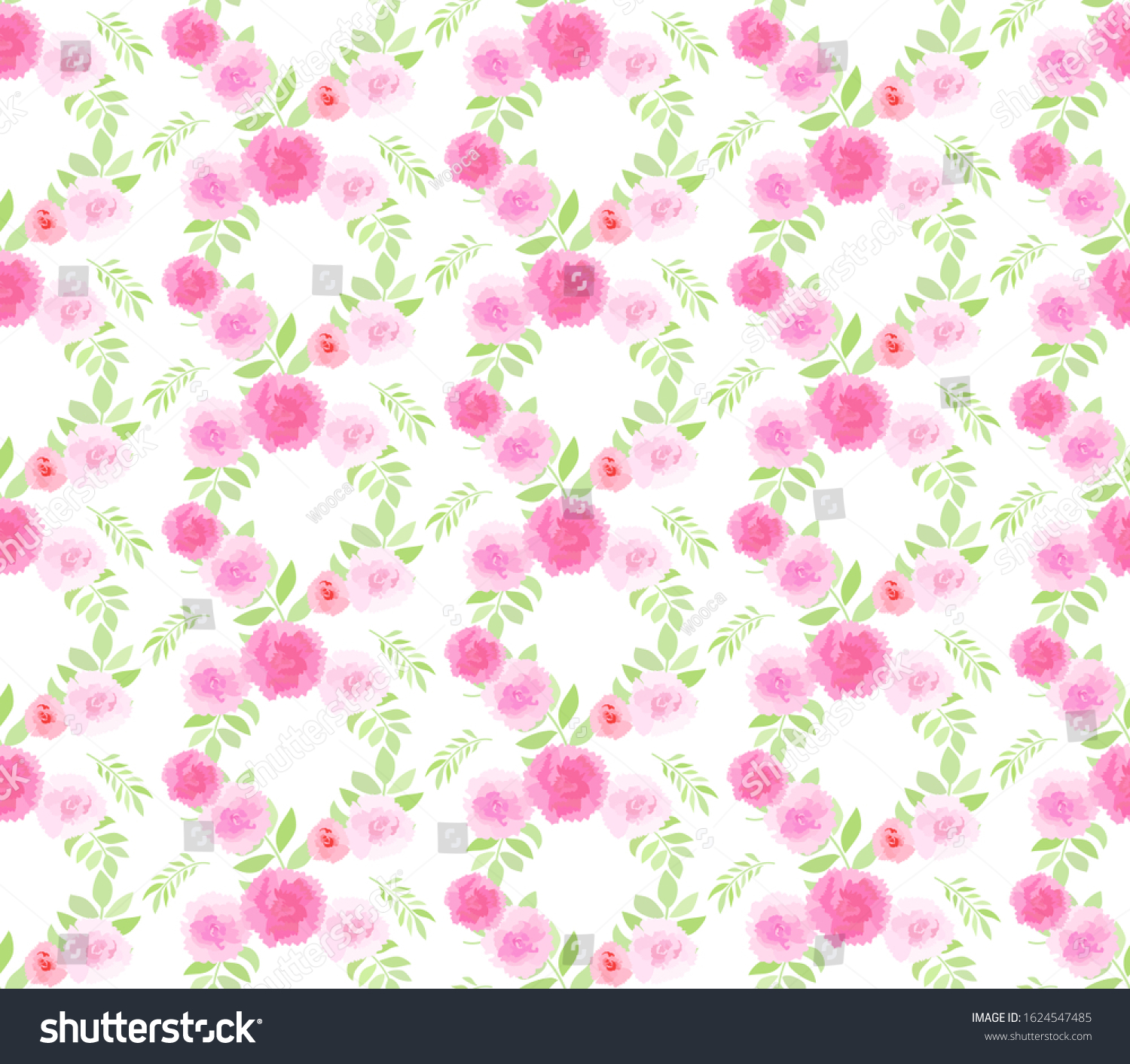 Pink Red Floral Pattern Wreath Pattern Stock Vector (Royalty Free ...