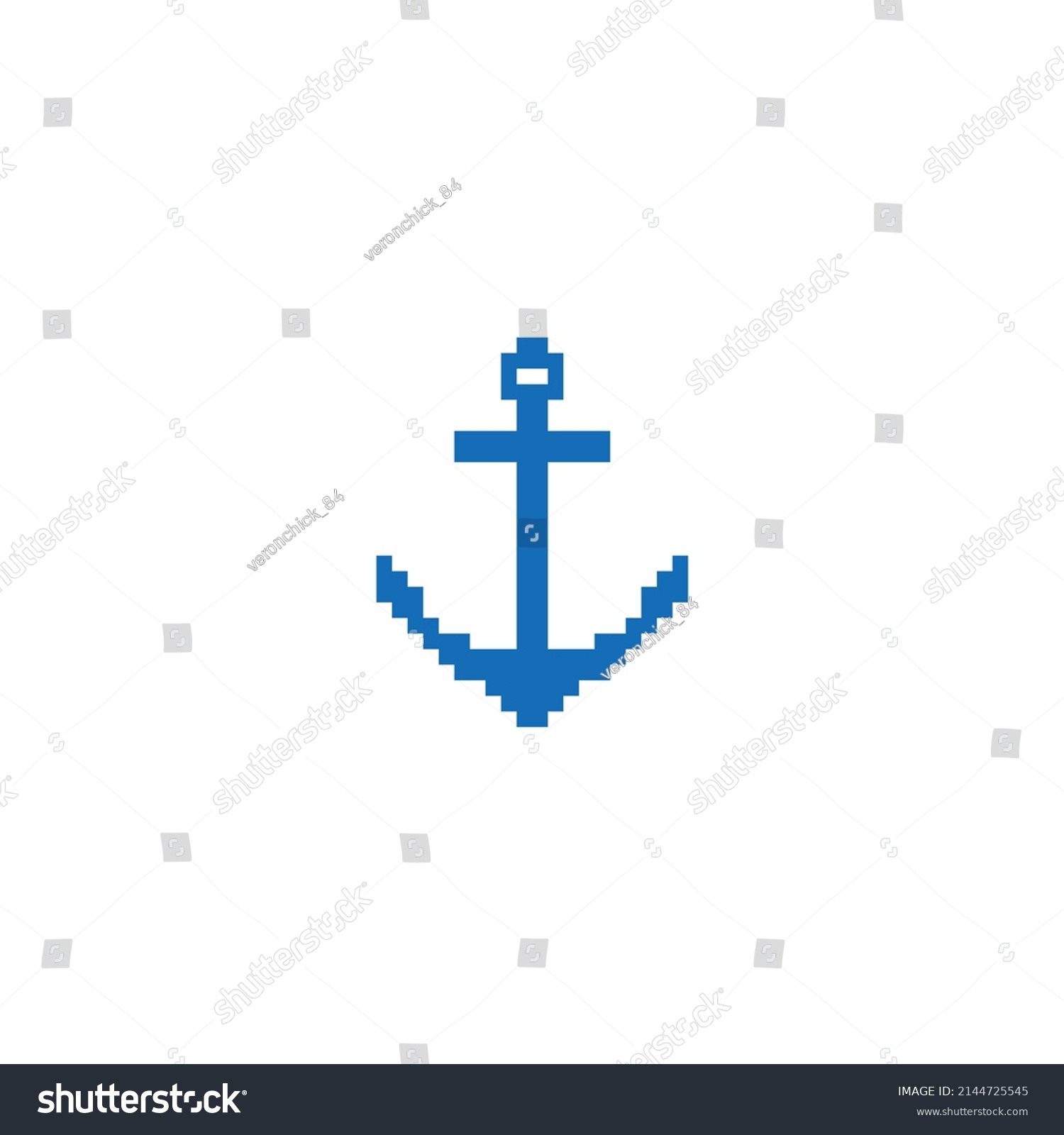 Pixel Anchor Icon Vector Pixel Art Stock Vector (Royalty Free ...