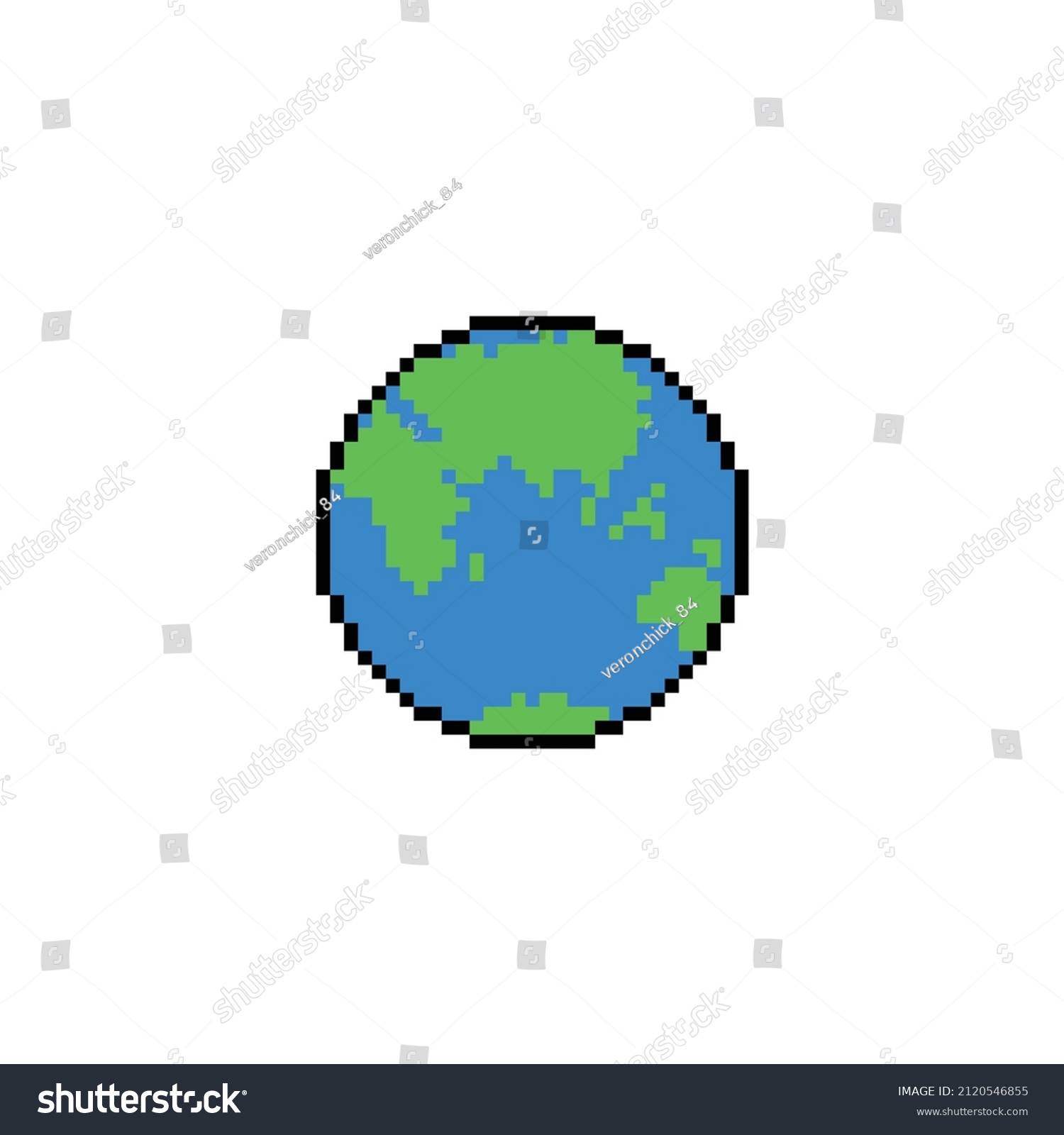 Pixel Art Globe Earth Icon Vector Stock Vector (Royalty Free ...