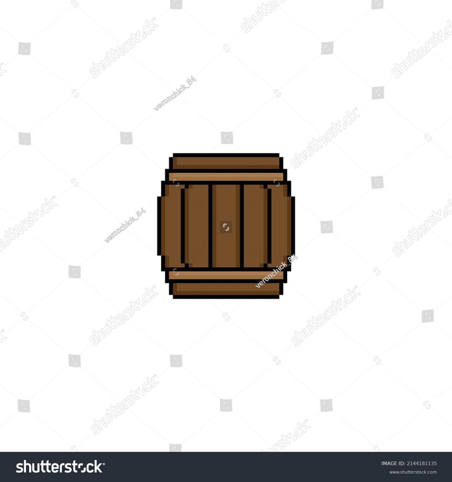 Pixel Barrel Icon Vector Pixel Art Stock Vector (Royalty Free ...