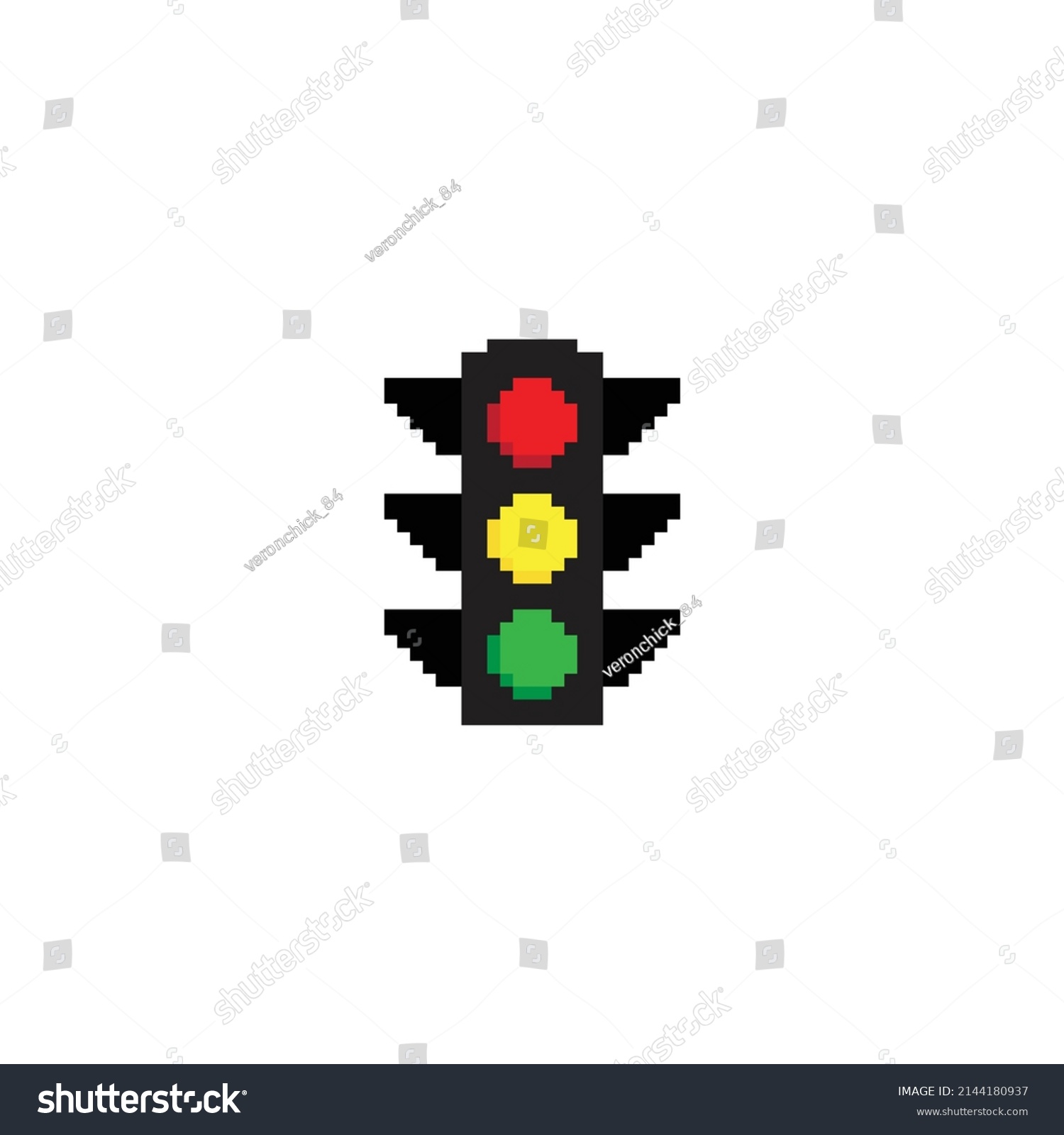 Pixel Traffic Light Icon Vector Pixel Stock Vector (Royalty Free ...