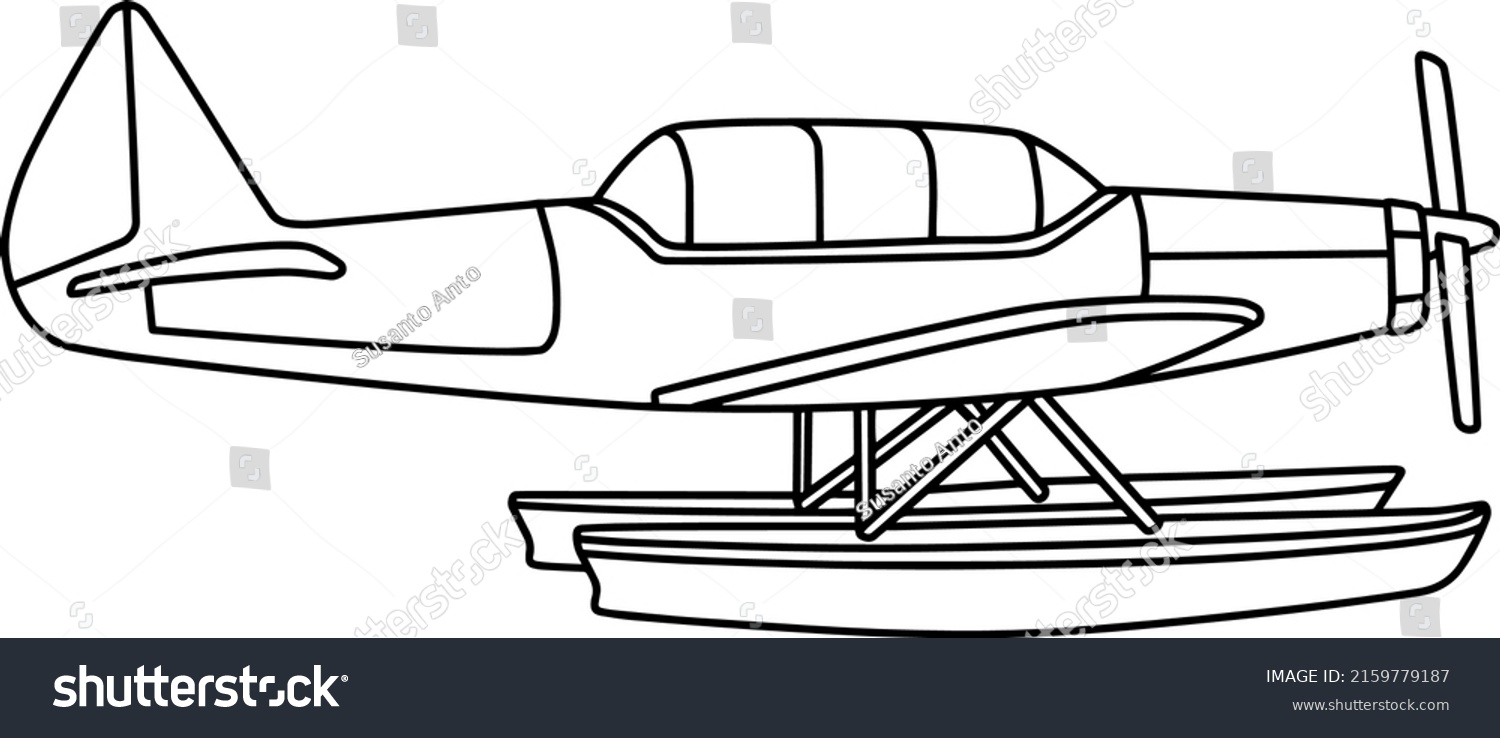 Plane Line Vector Illustration Isolated On Stock Vector (Royalty Free ...