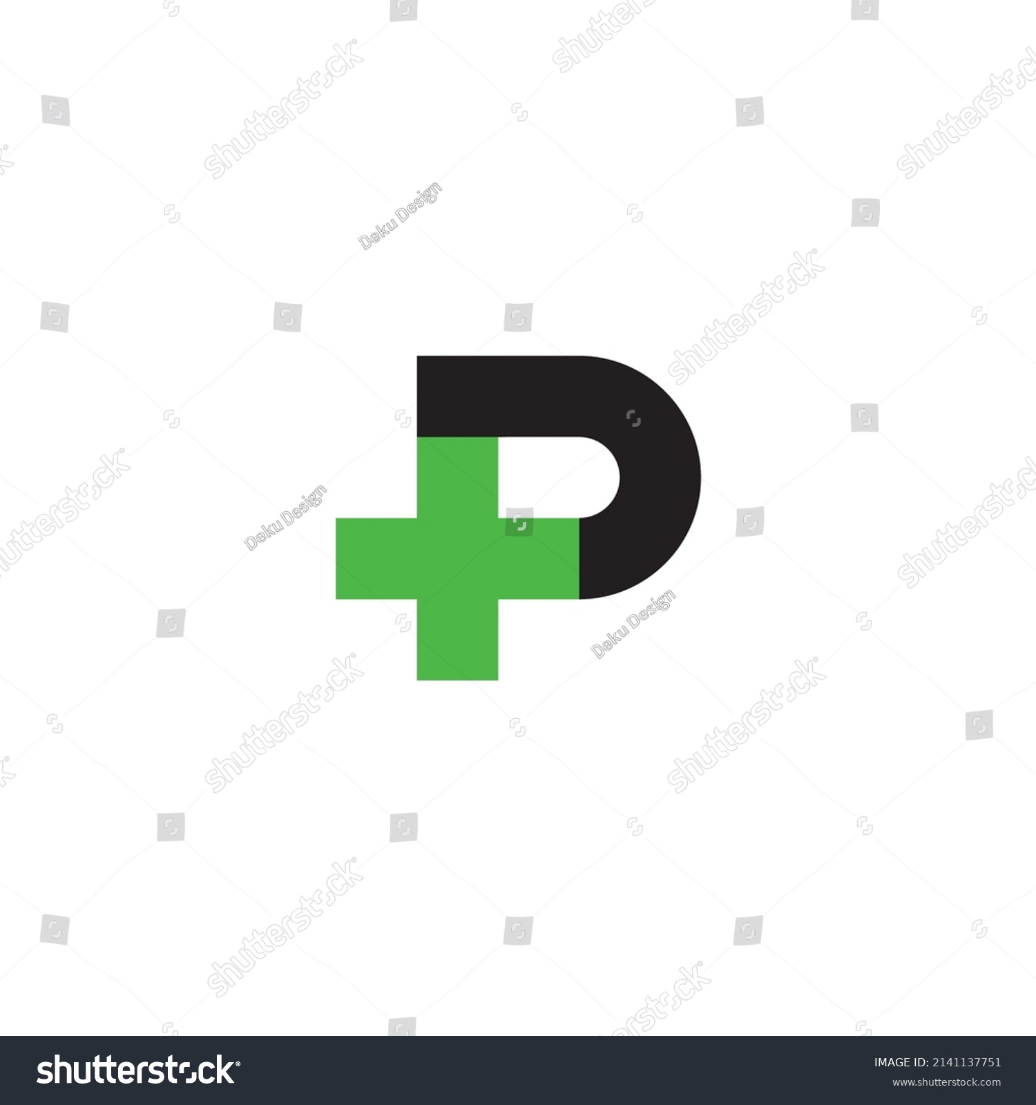 Plus Letter P Simple Symbol Logo Stock Vector (Royalty Free) 2141137751 ...