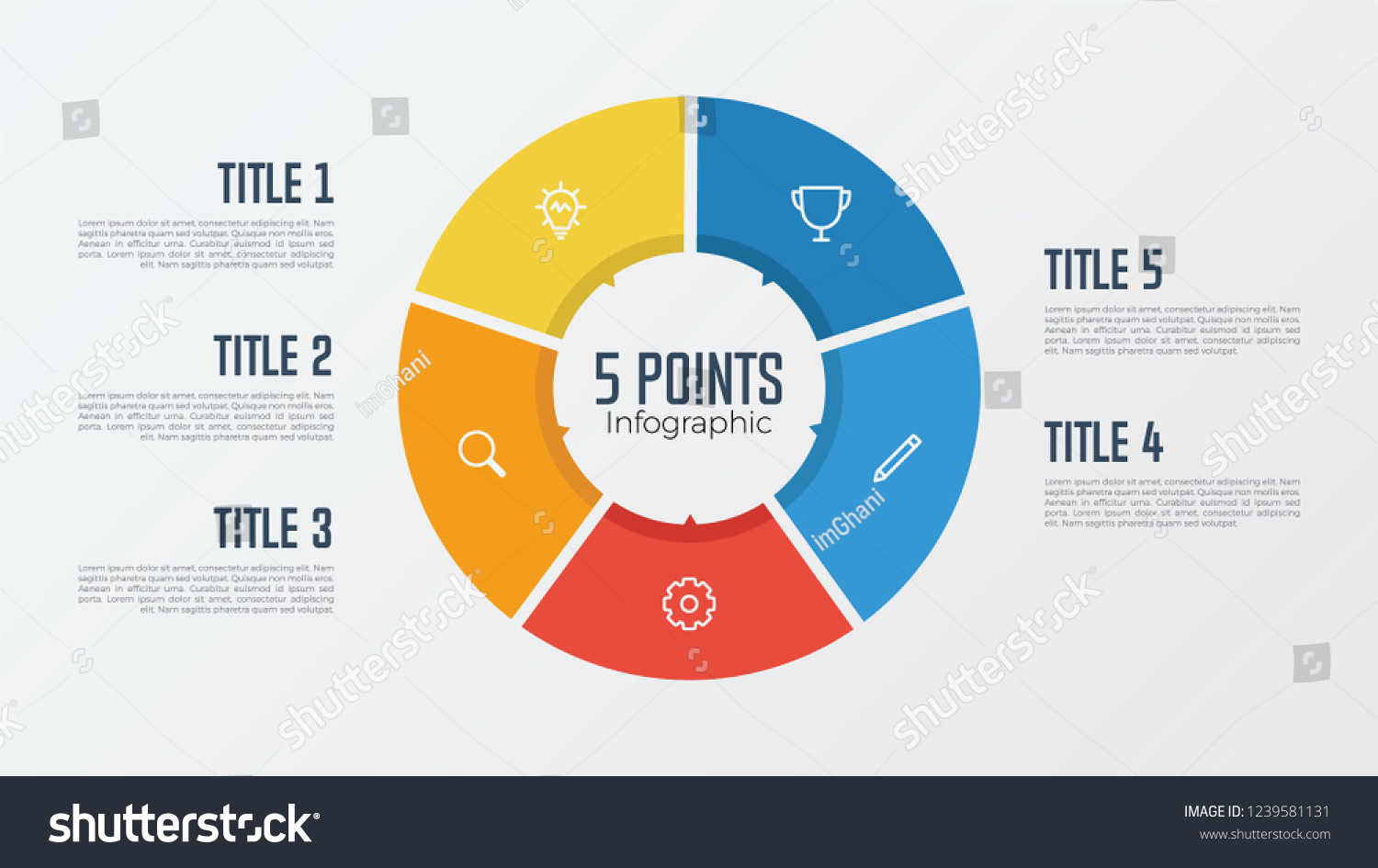661 5 point infographic round Snímků, stock fotografií a vektorů | Shutterstock