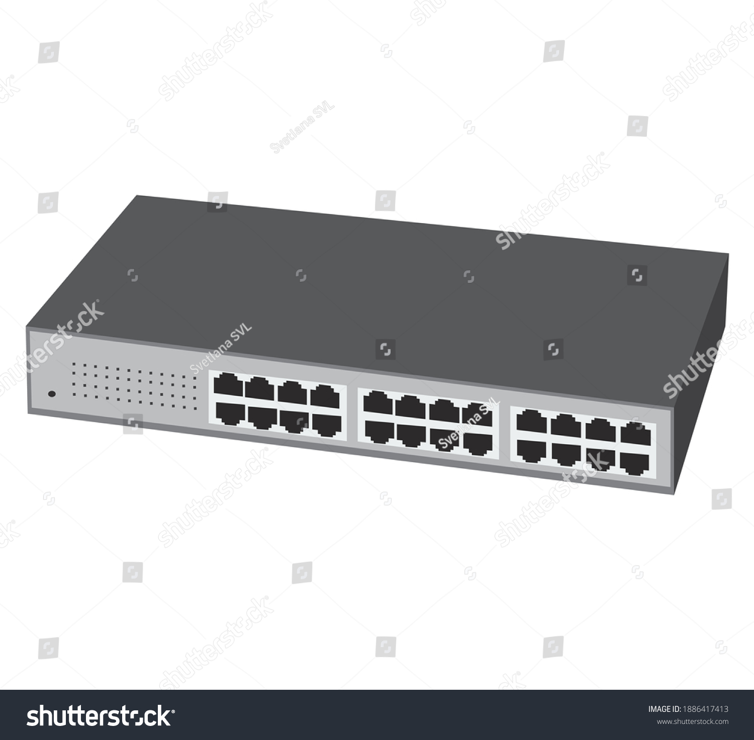 24 Port Switch Commutator Rj45 Stock Vector (Royalty Free) 1886417413 ...