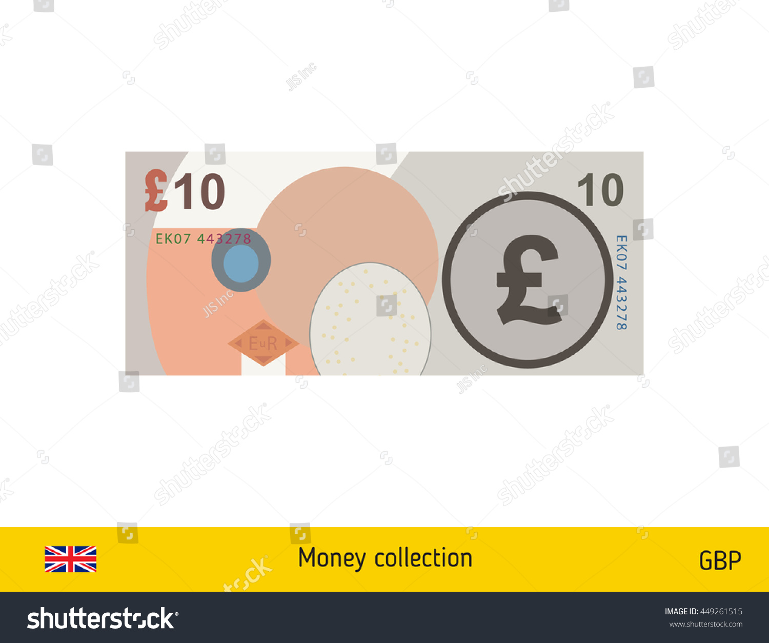 10 Pound Banknote Illustration. - 449261515 : Shutterstock